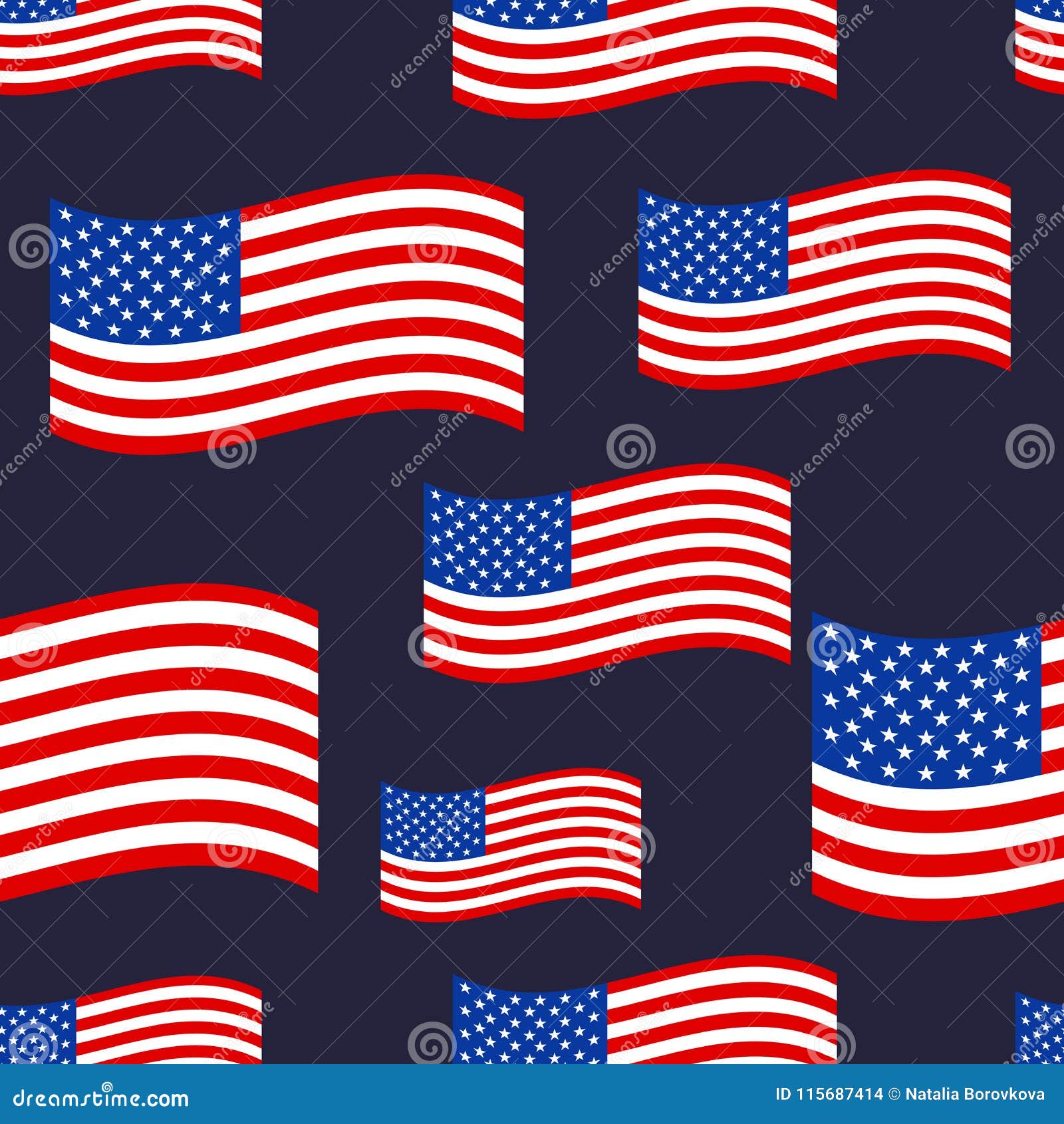 Seamless Pattern with United States of America Flag for Your Design ...