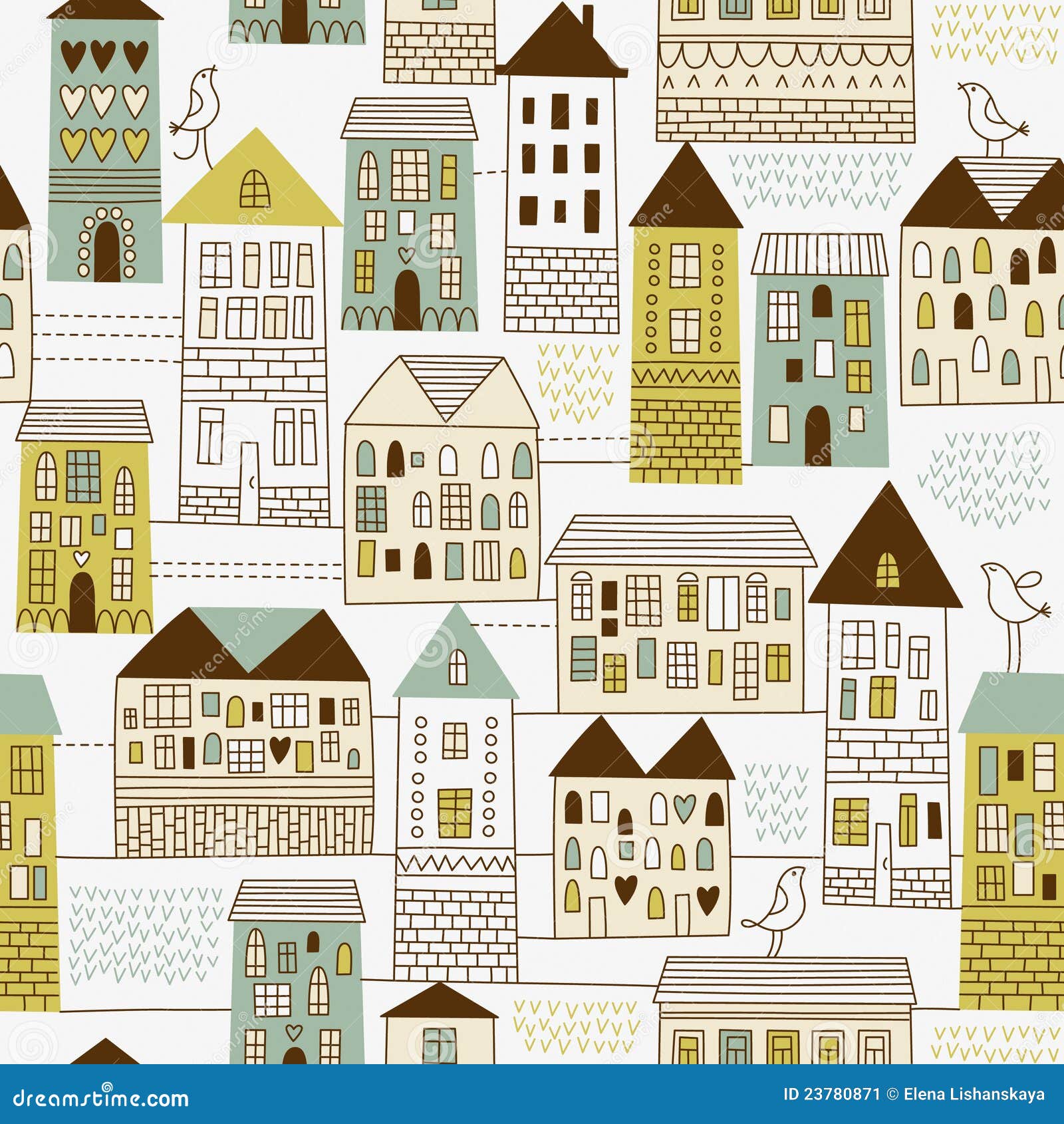 Seamless Pattern,urban Landscape Stock Vector - Illustration of street ...