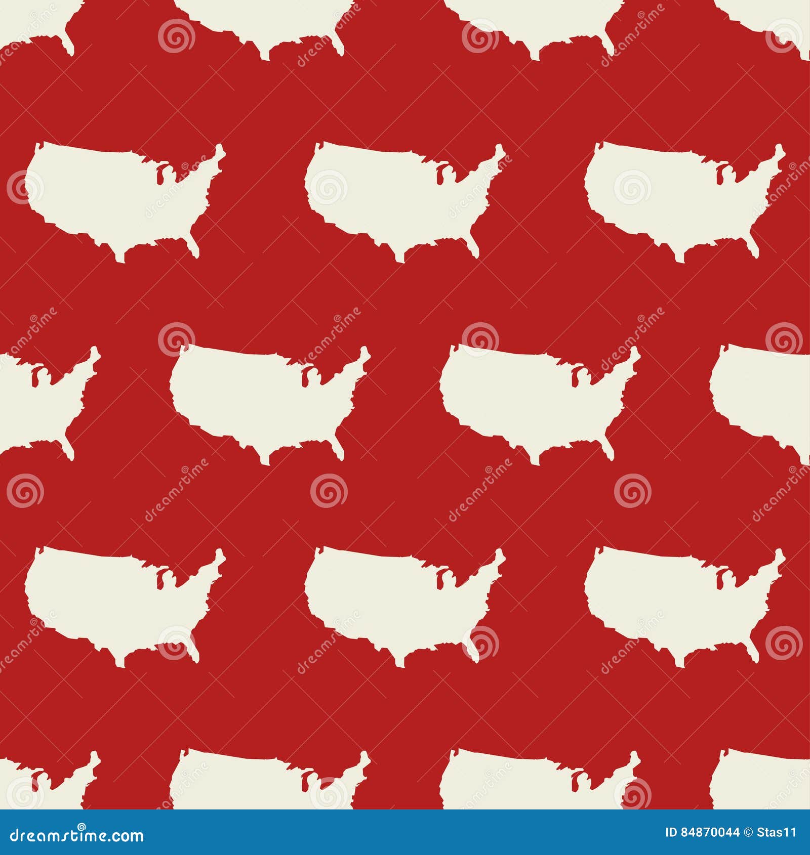 Seamless Pattern with USA Map. Vector Illustration Stock Illustration ...
