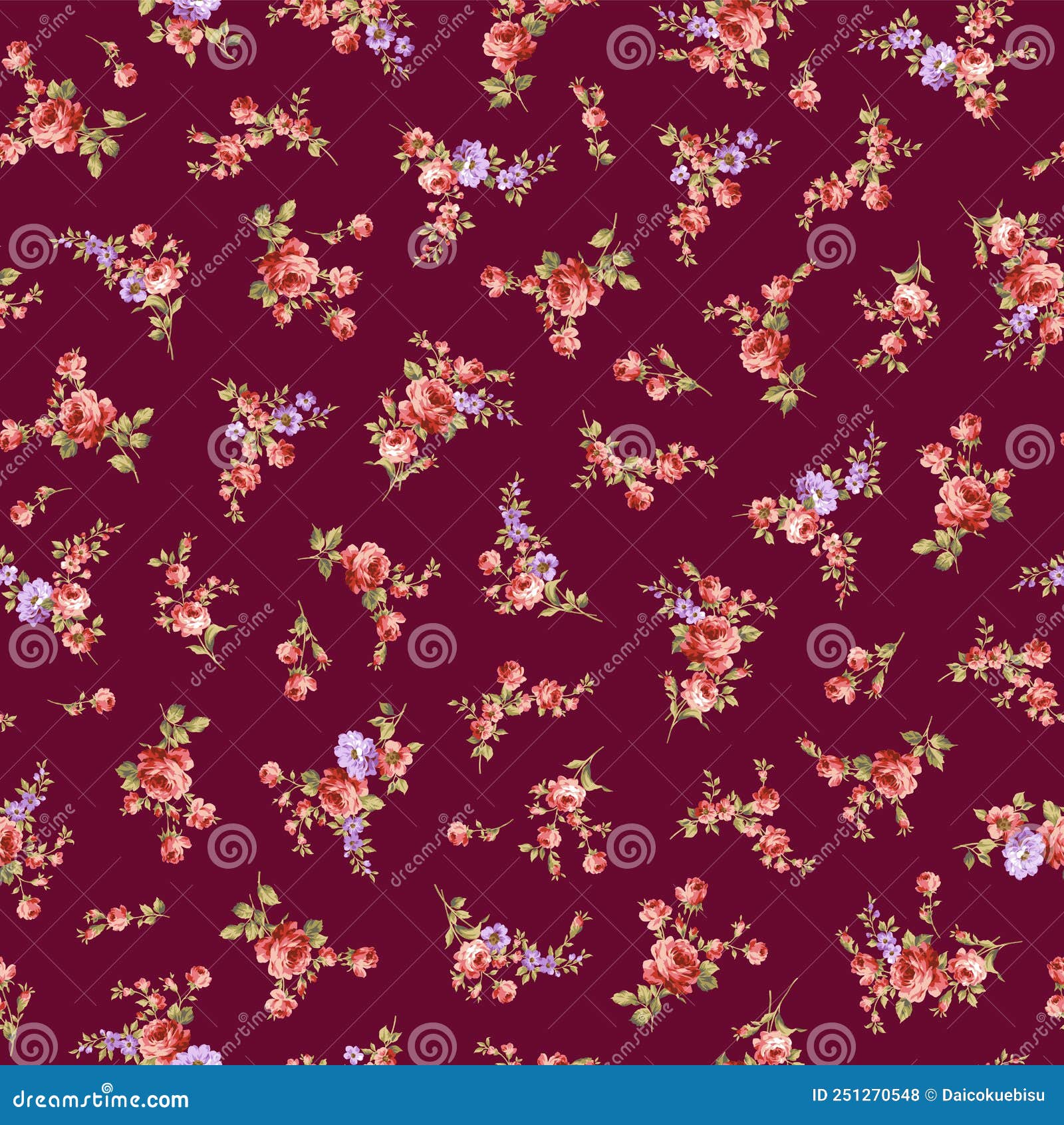 Seamless Pattern with a Beautiful Bouquet of Roses, Stock Vector ...