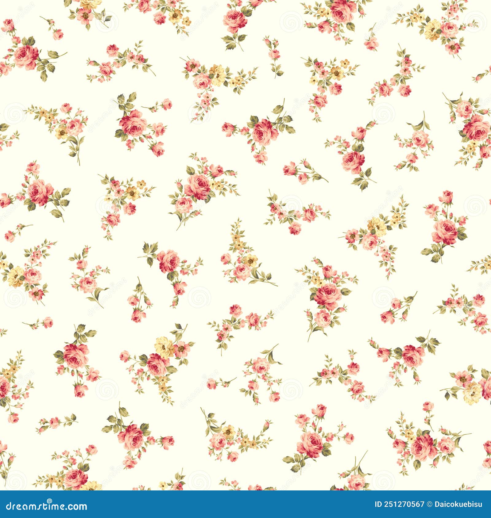 Seamless Pattern with a Beautiful Bouquet of Roses, Stock Vector ...