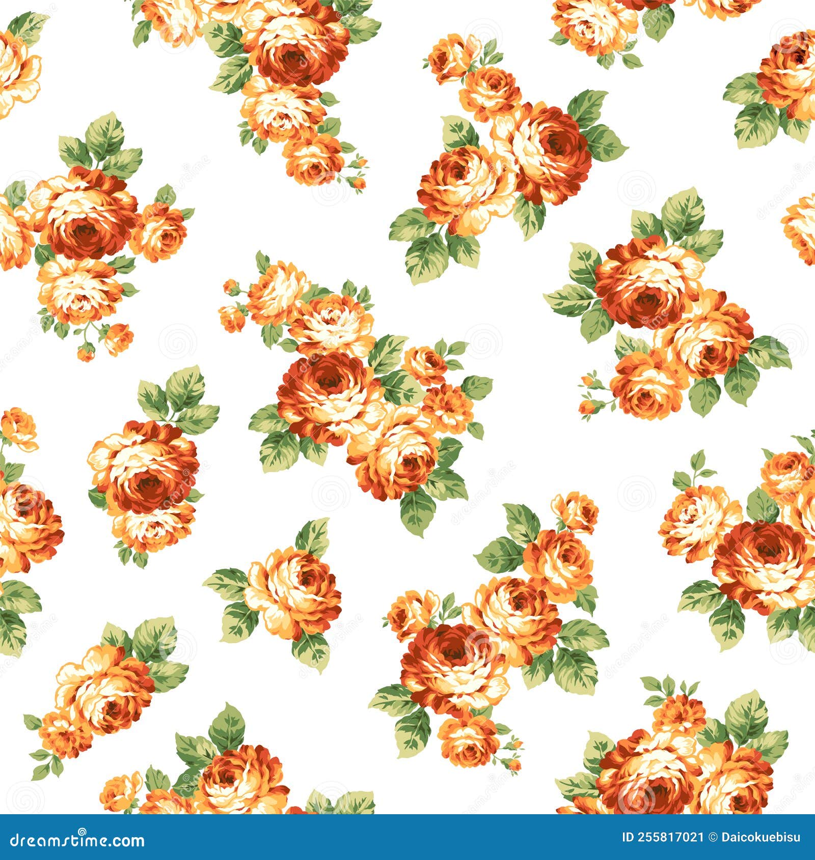 Seamless Pattern with a Beautiful Bouquet of Roses, Stock Vector ...