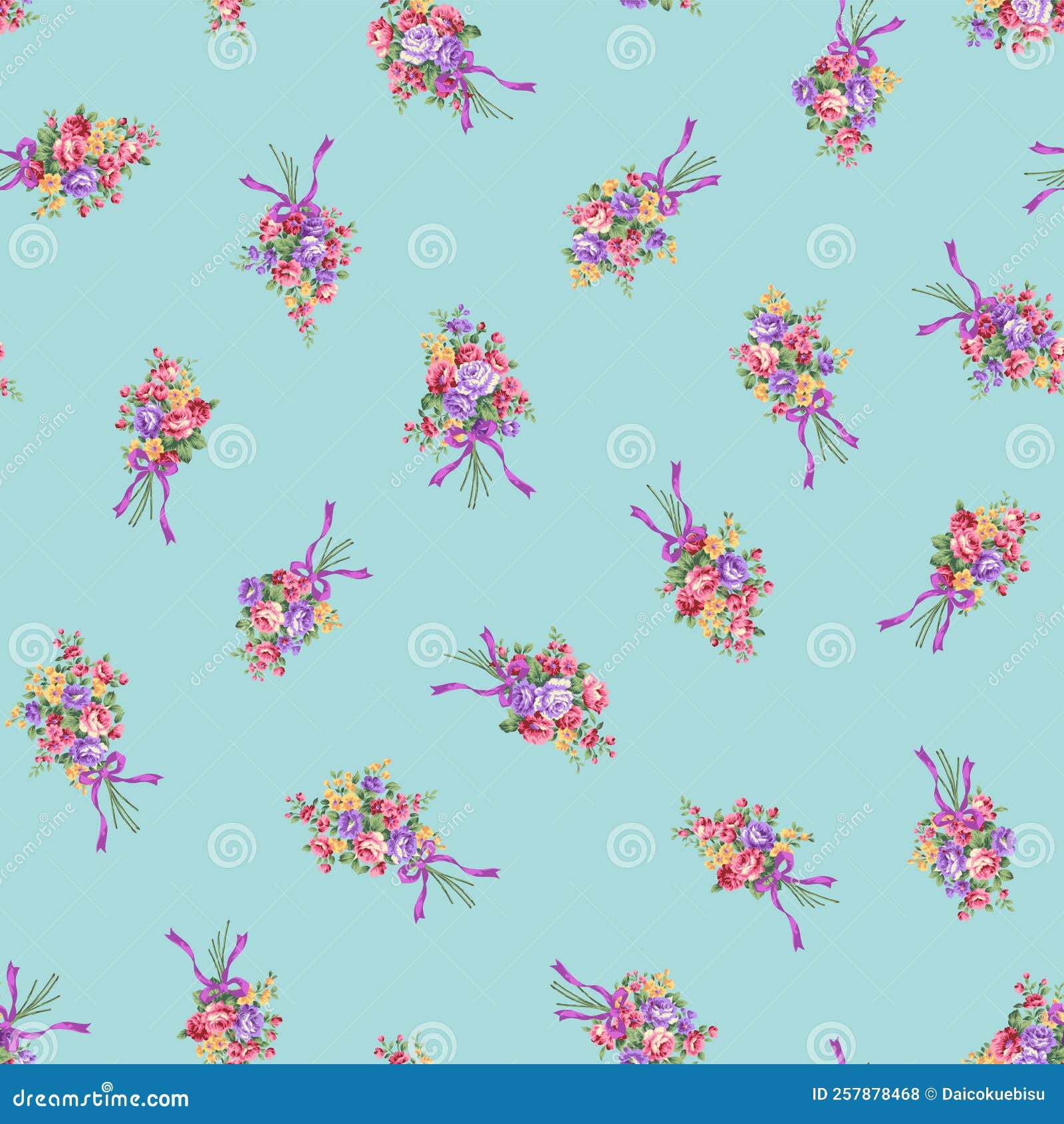 Seamless Pattern with a Beautiful Bouquet of Roses, Stock Vector ...