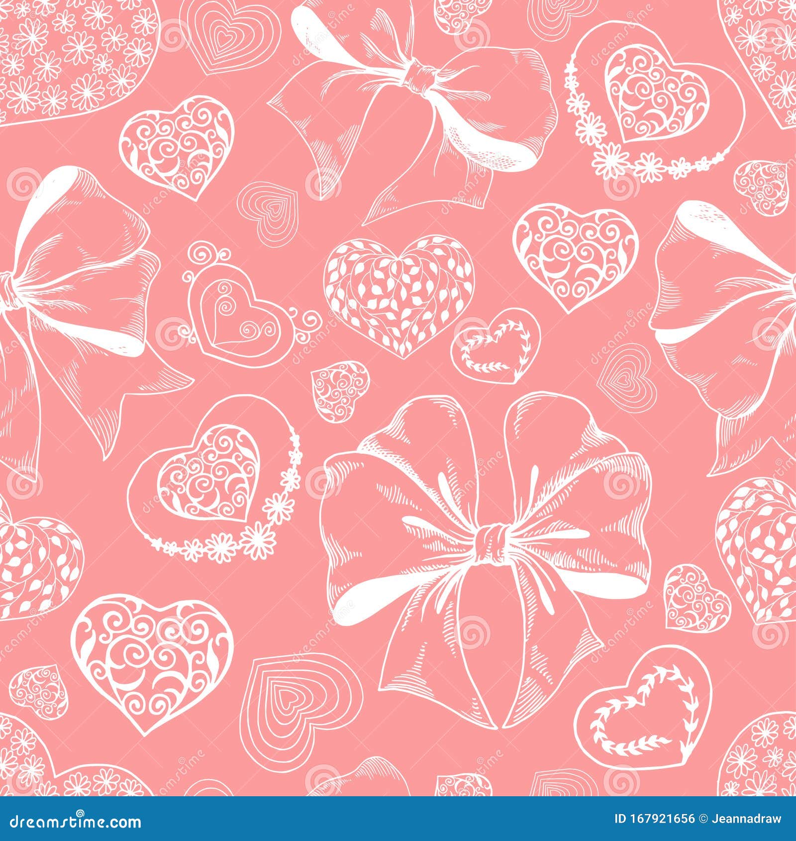 Seamless Pattern with Valentine`s Day Decorations. Stock Vector ...