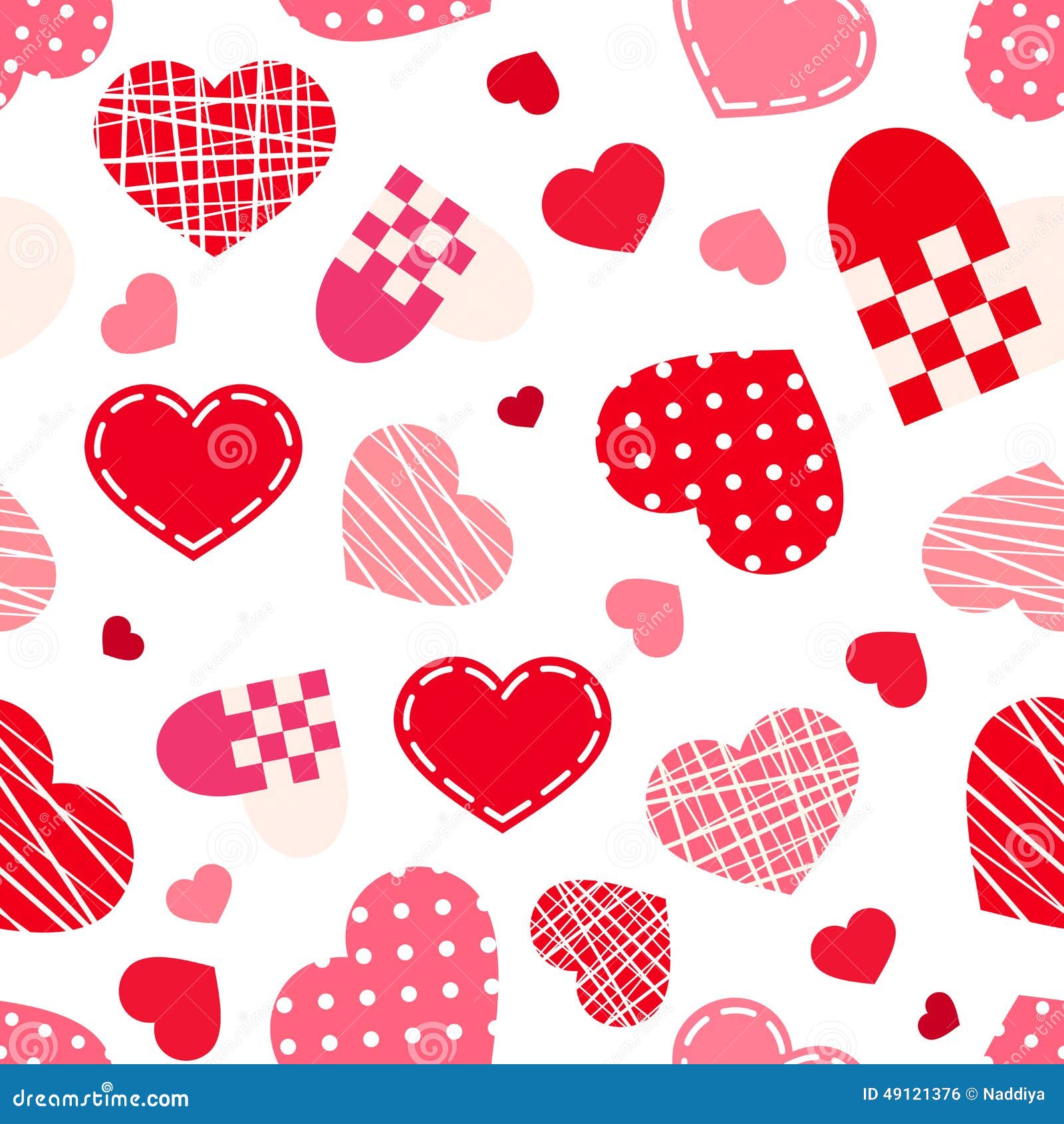 Seamless Pattern with Valentine S Day Hearts. Vector Illustration ...