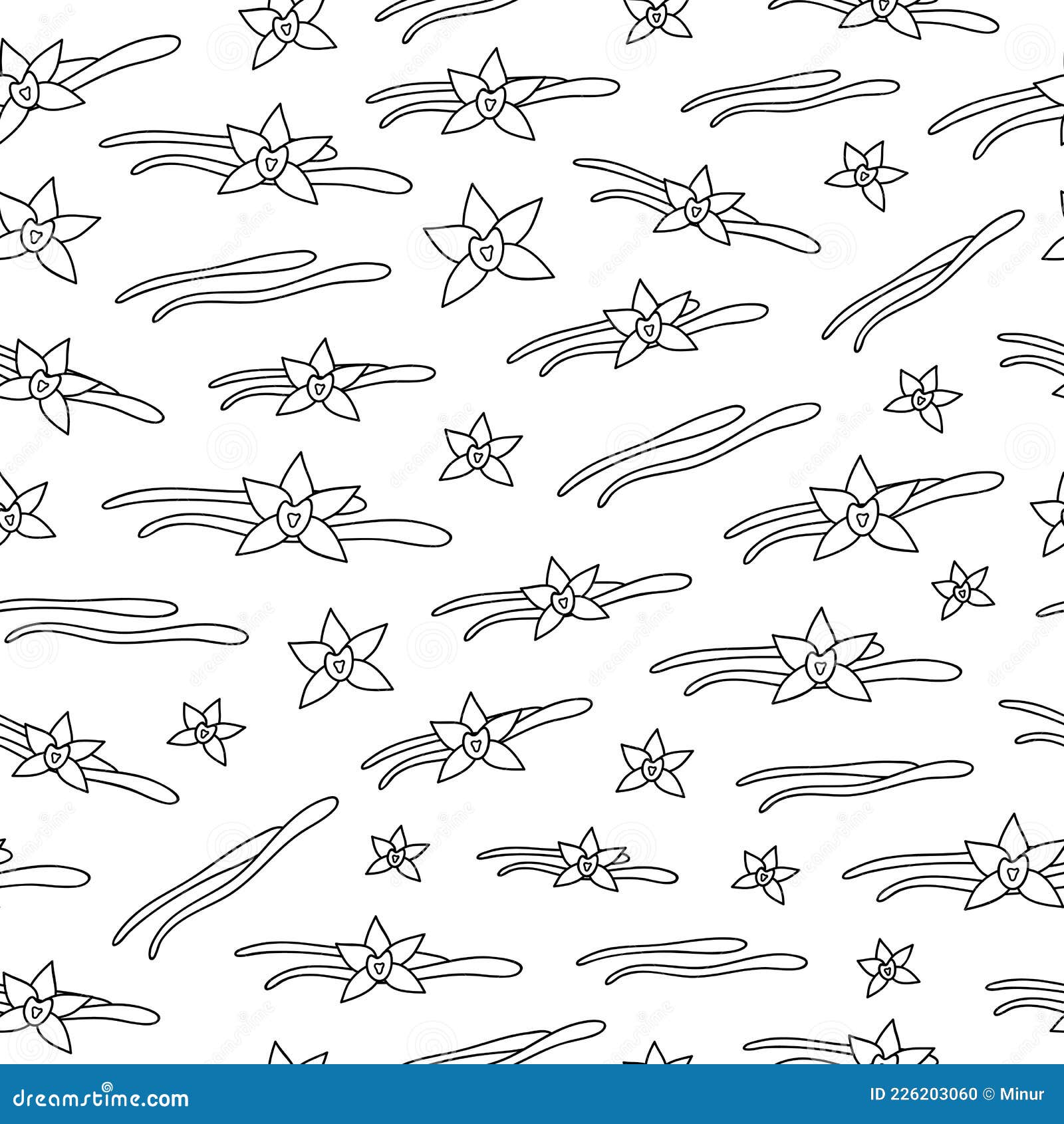 Seamless Pattern with Vanilla. Stock Vector - Illustration of sweet ...