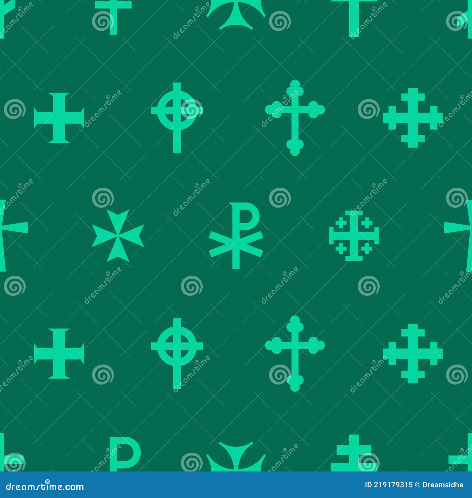 Seamless Pattern with Variants of Christian Cross Stock Vector ...