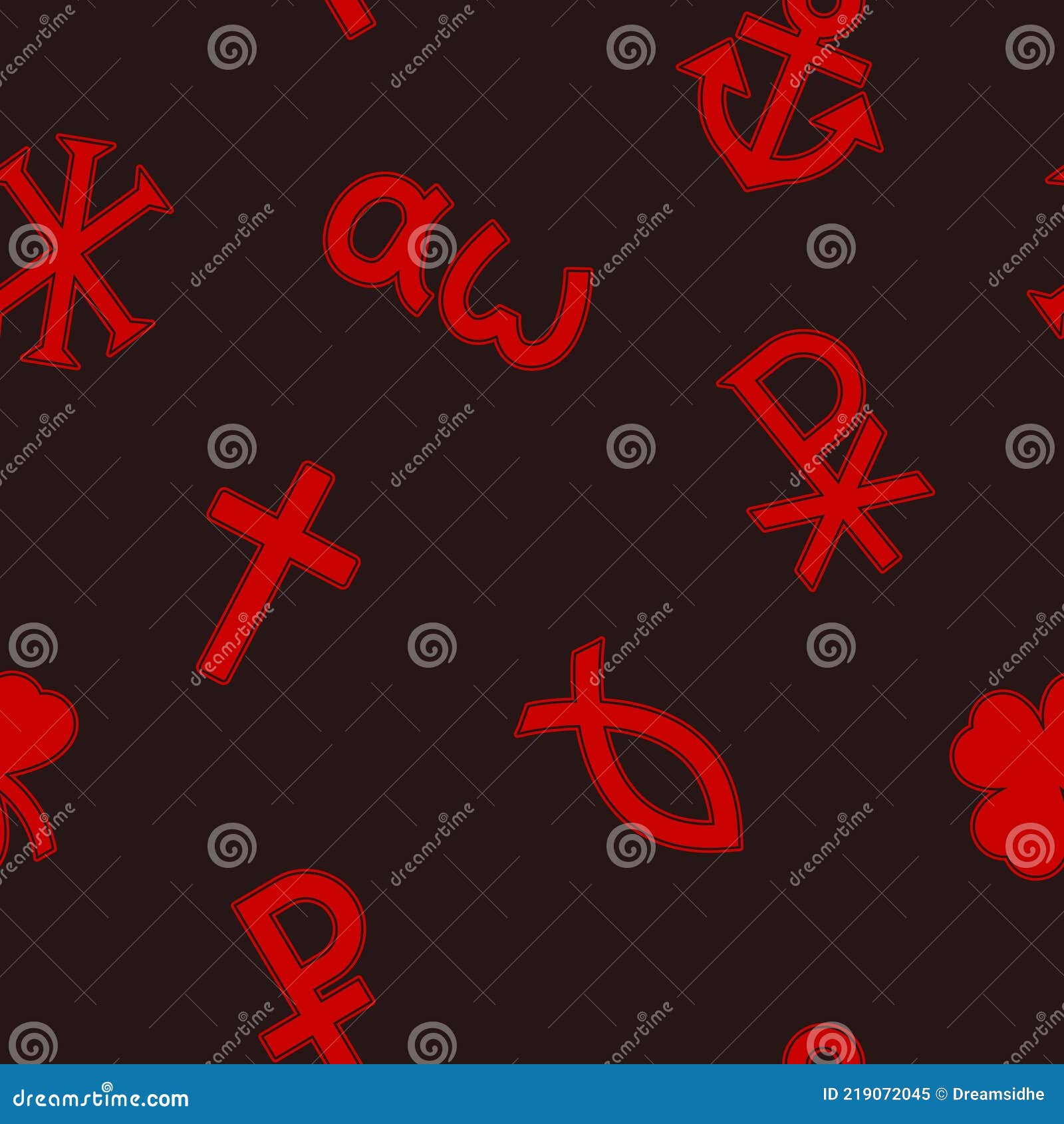 Seamless Pattern with Variants of Christian Symbols Stock Vector ...