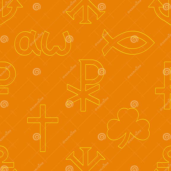 Seamless Pattern with Variants of Christian Symbols Stock Vector ...