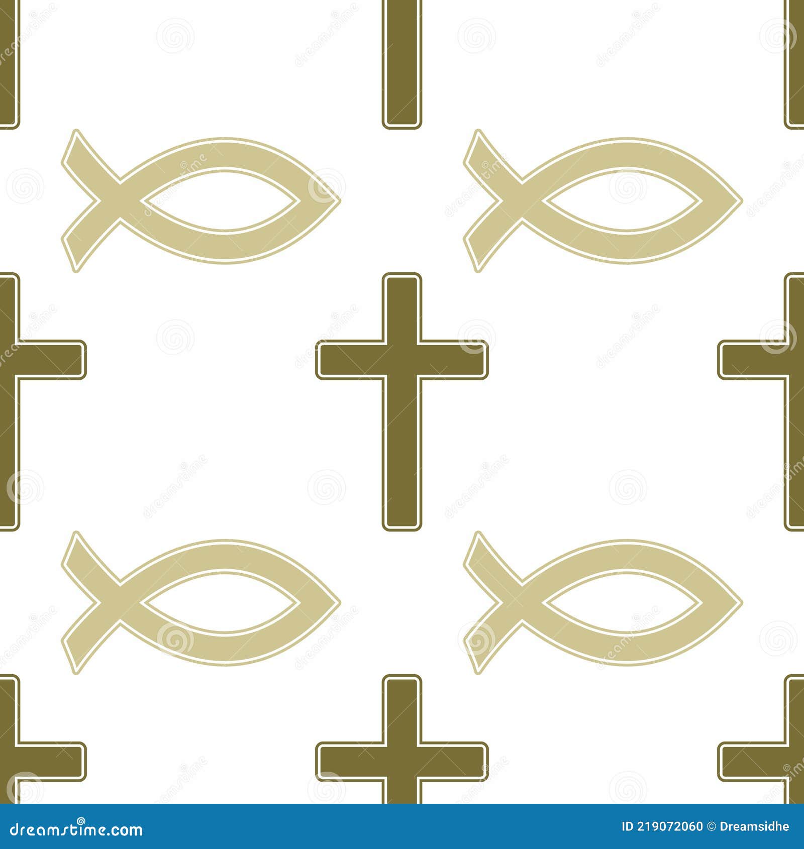 Seamless Pattern with Variants of Christian Symbols Stock Vector ...