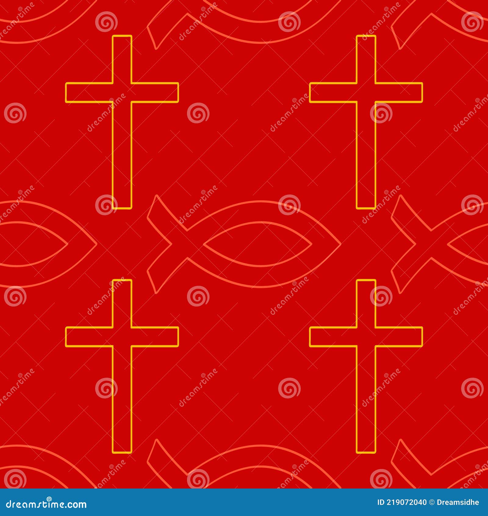 Seamless Pattern with Variants of Christian Symbols Stock Vector ...