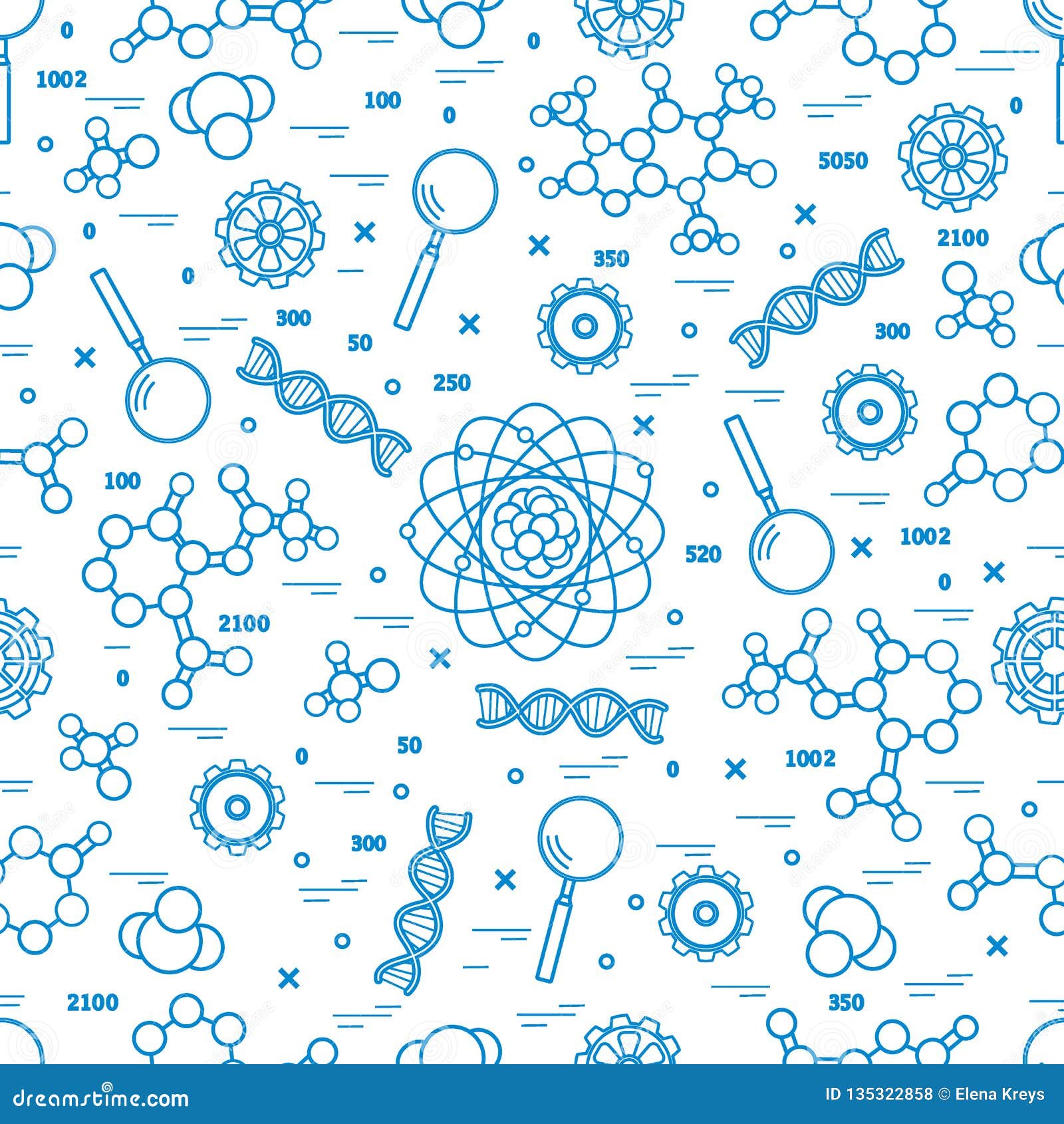 Seamless Pattern with Variety Scientific, Education Elements Stock ...