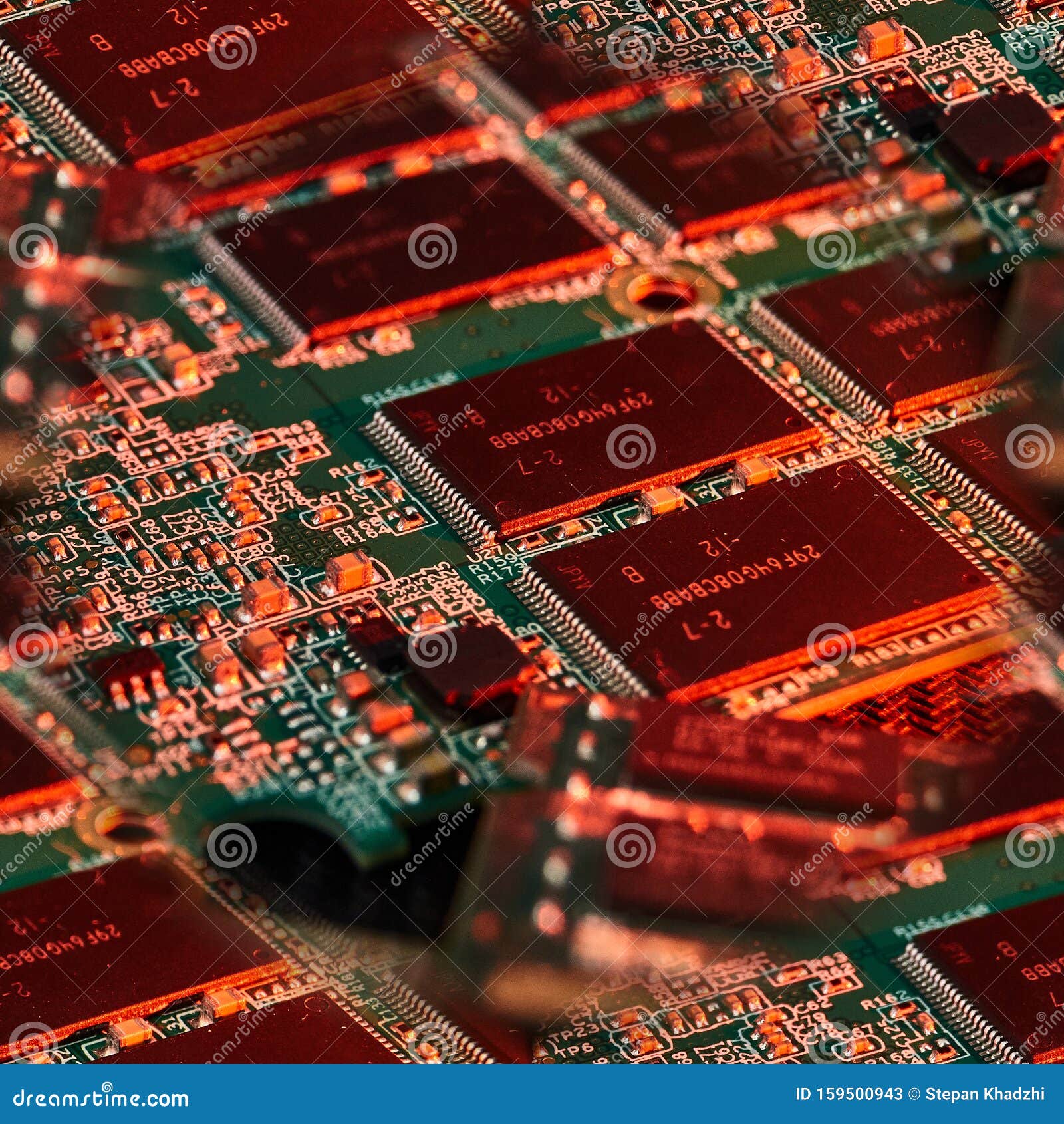 Seamless Pattern Various Chips, Digital Boards. Components of Technical ...