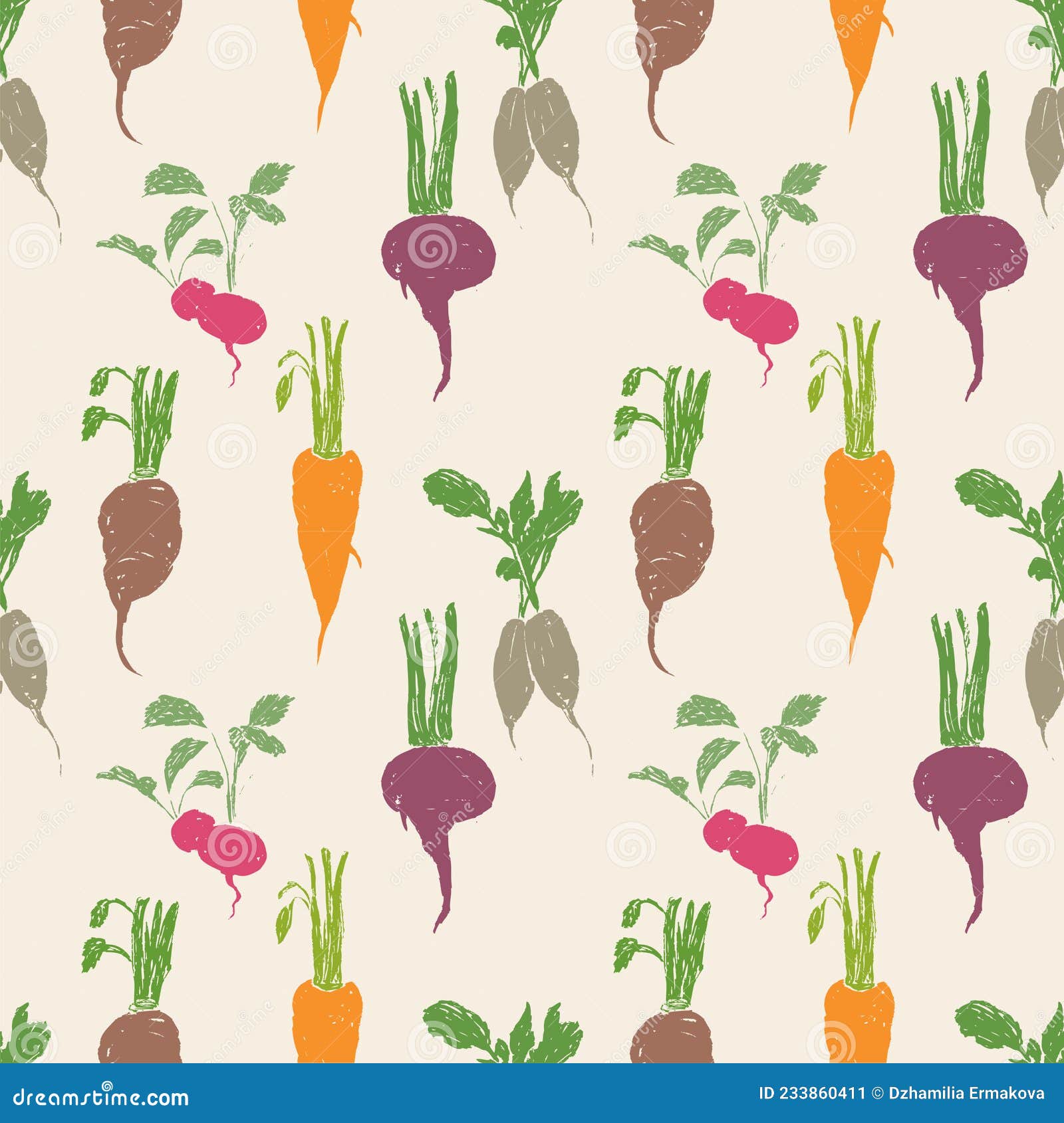 Root Vegetables Silhouettes Seamless Pattern Vector Illustration ...