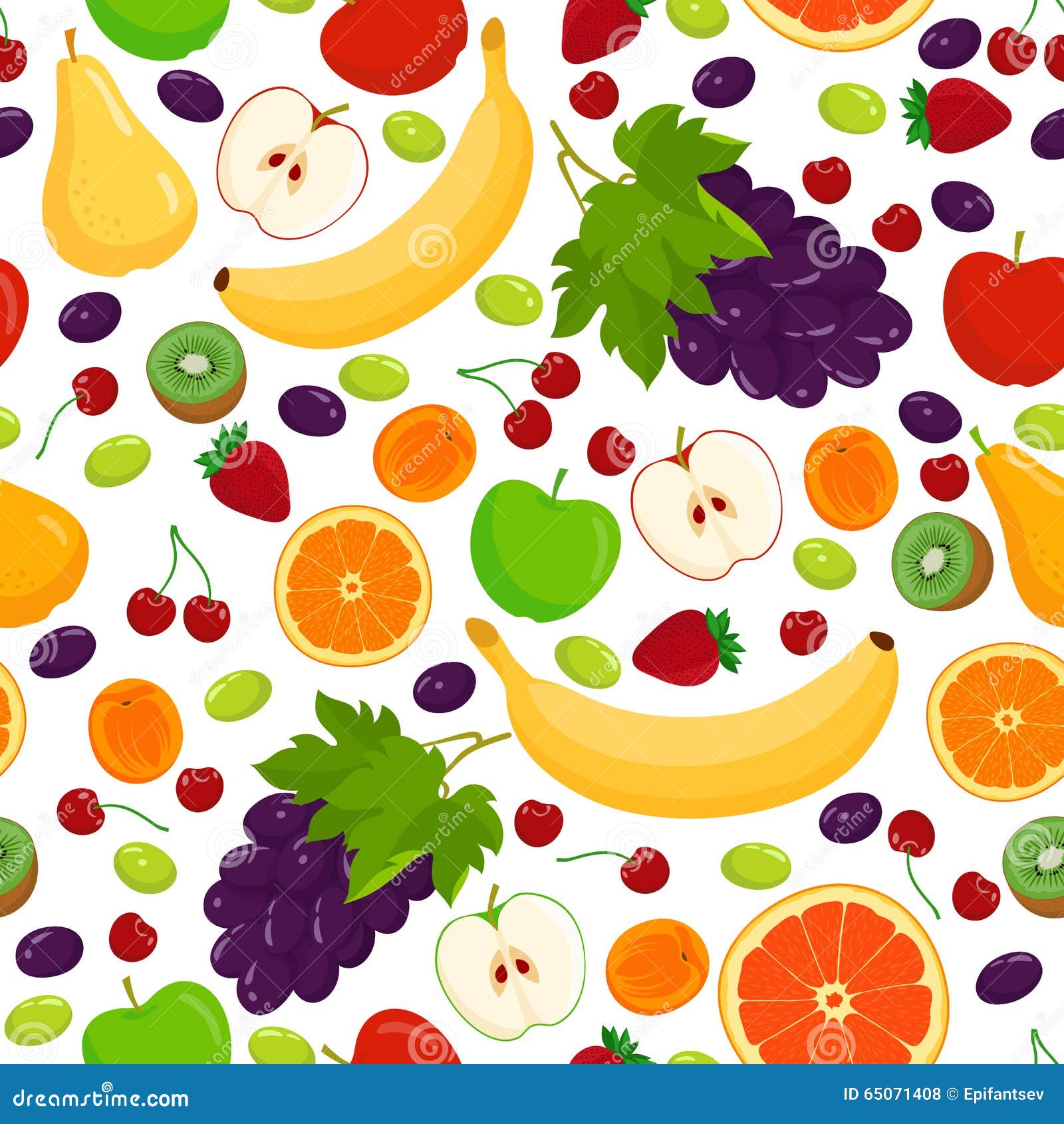 Various Fruit Collection. Vector Fruits Cartoons Set. Fruit Clipart ...