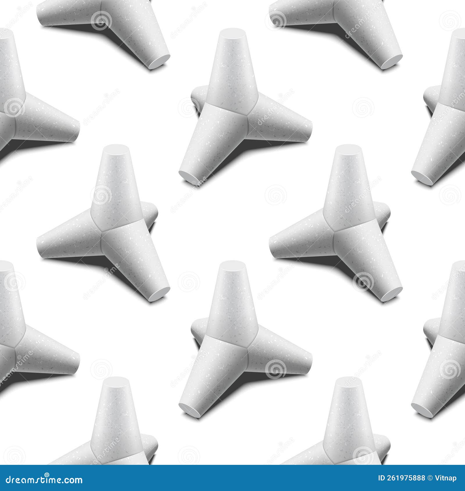 Seamless Pattern with Various Projections of Beach Protection Concrete ...