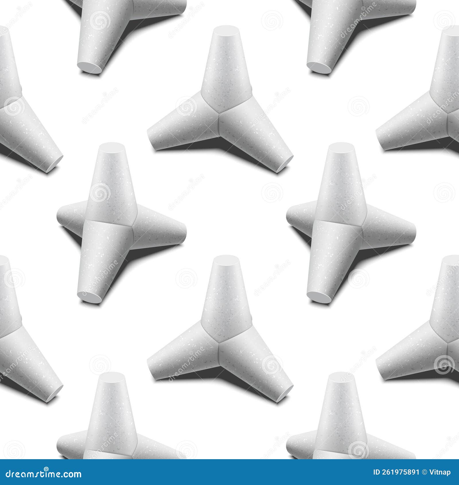 Seamless Pattern with Various Projections of Water Barrier Concrete ...