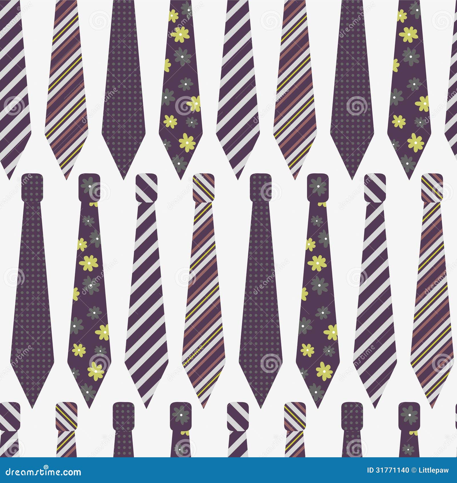 Seamless Pattern with Various Ties Stock Vector - Illustration of ...