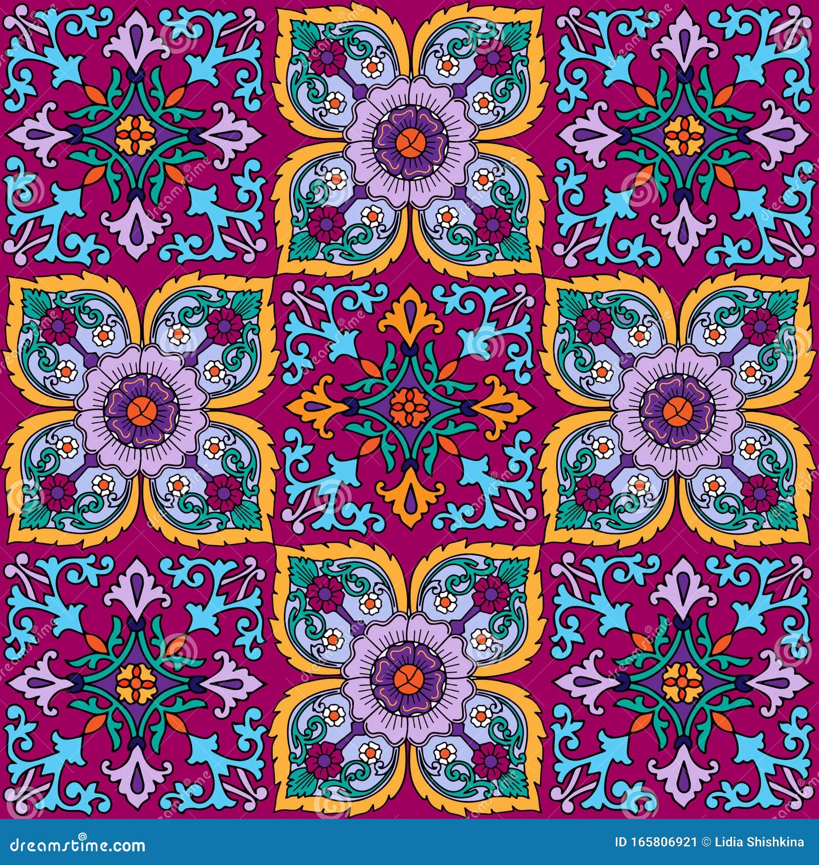 Seamless Pattern. Vector with a Bright Pattern. Exquisite Swirl ...