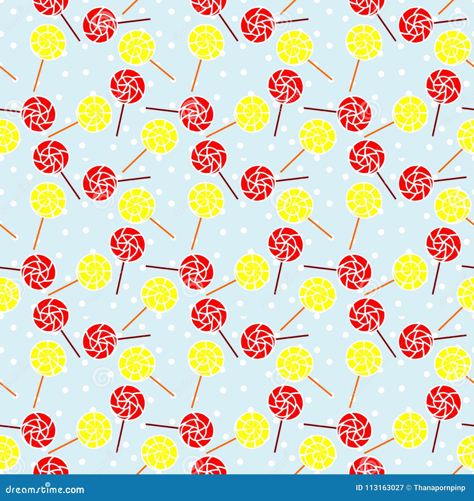 Seamless Pattern Vector of Colorful Lollipop. Stock Vector ...