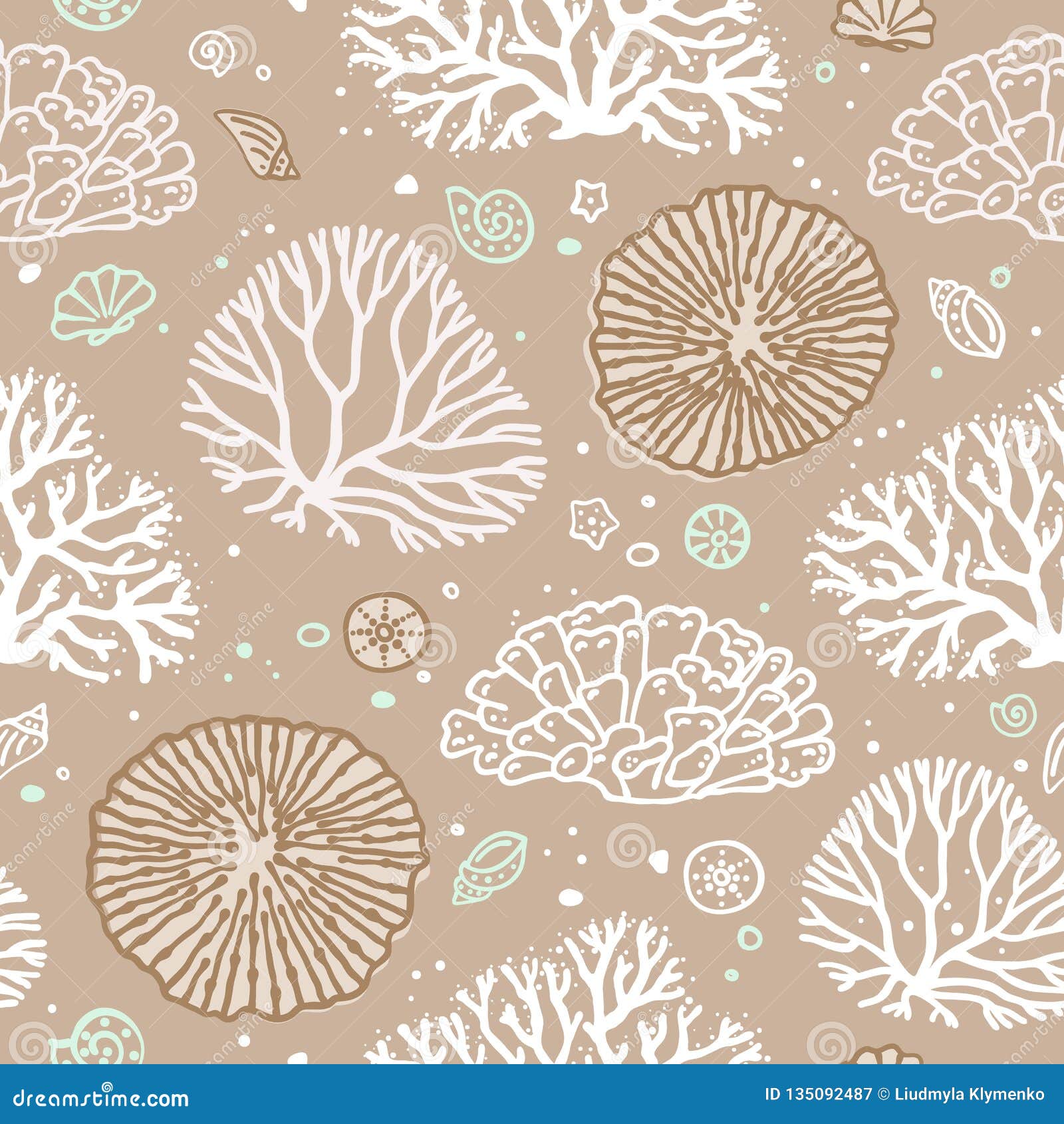 Seamless Pattern Vector with Corals Stock Illustration - Illustration ...