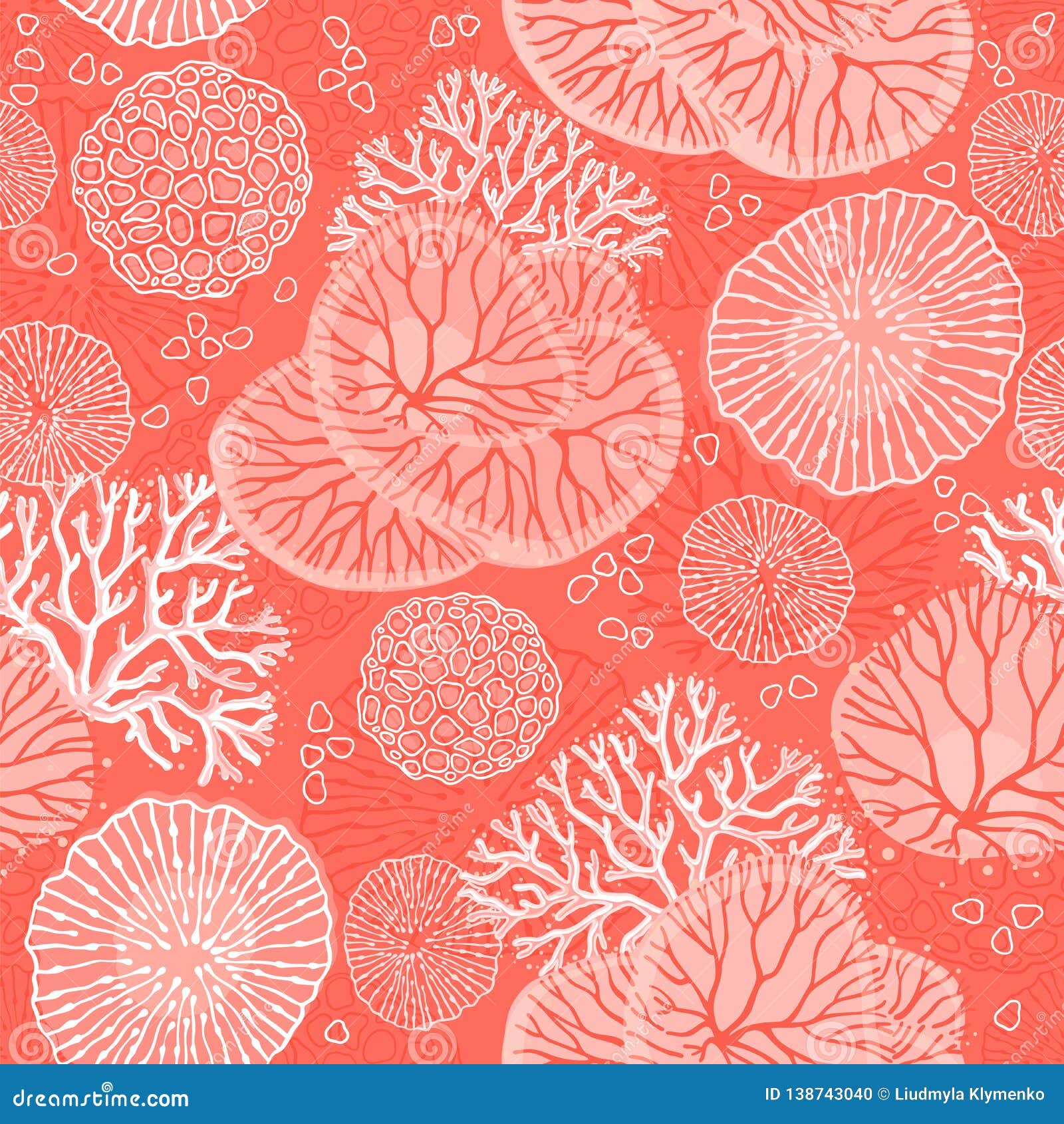Seamless Pattern Vector With Corals Stock Vector - Illustration of ...