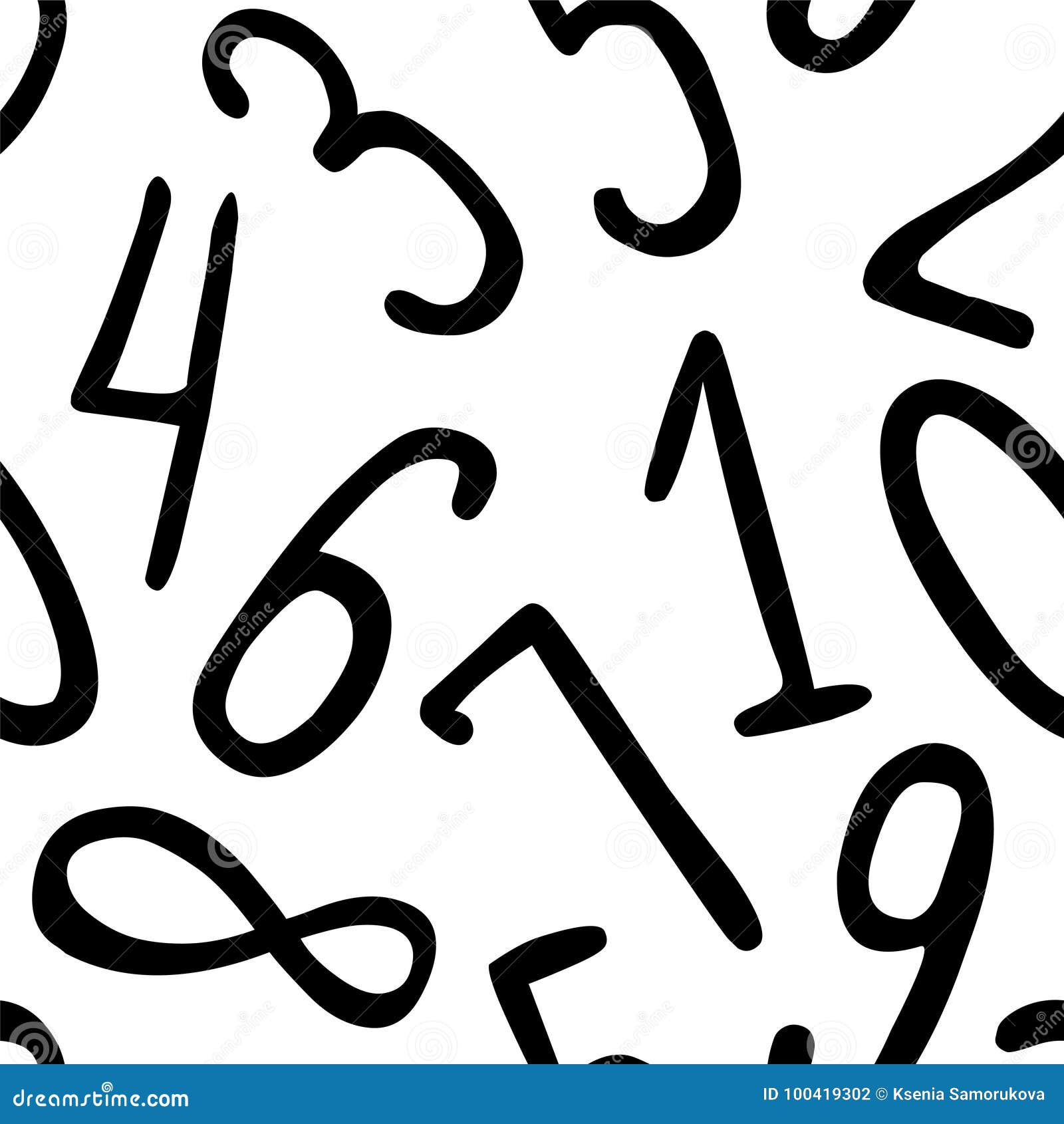 Seamless Pattern - Vector Digits Stock Vector - Illustration of gray ...