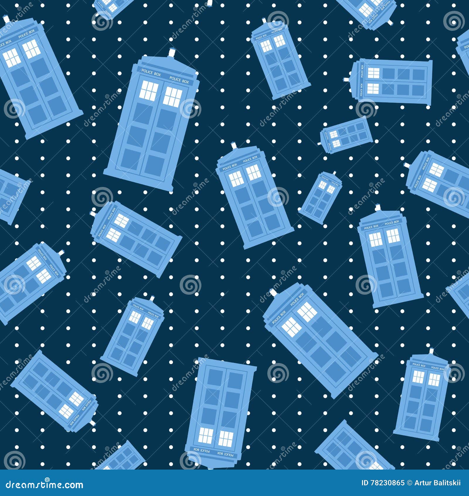 Seamless Pattern Vector Illustration of British Police Box Stock Vector ...