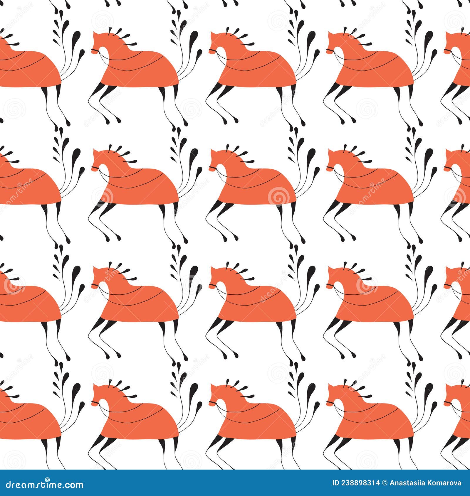 Seamless Pattern. Vector Illustration with National Russian Mezen ...