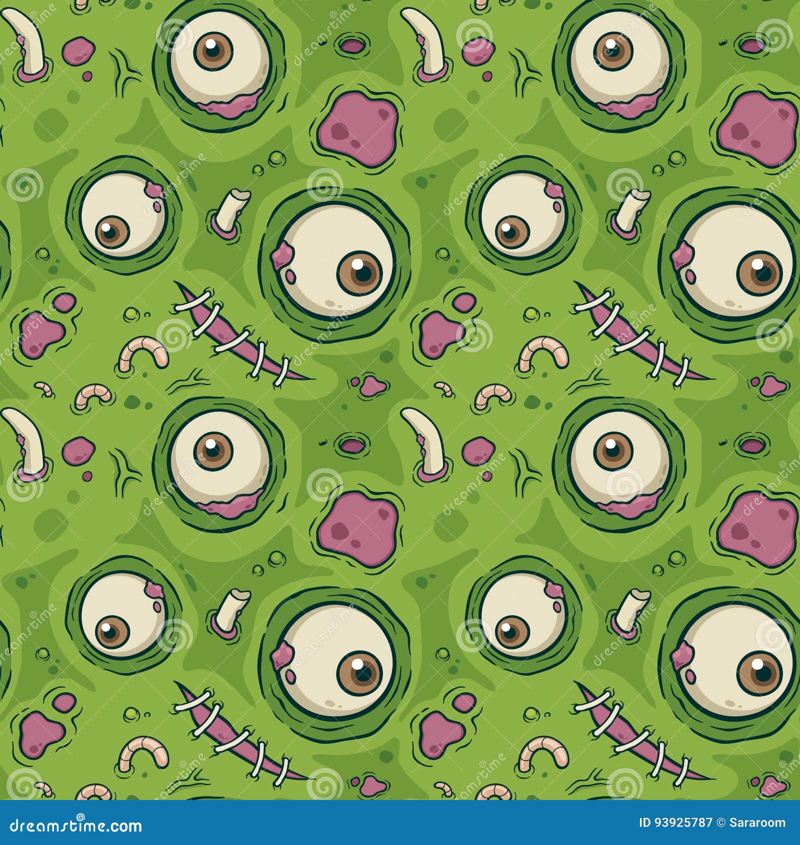 Zombie Pattern Seamless. Zombies Background. Undead Texture Vector ...