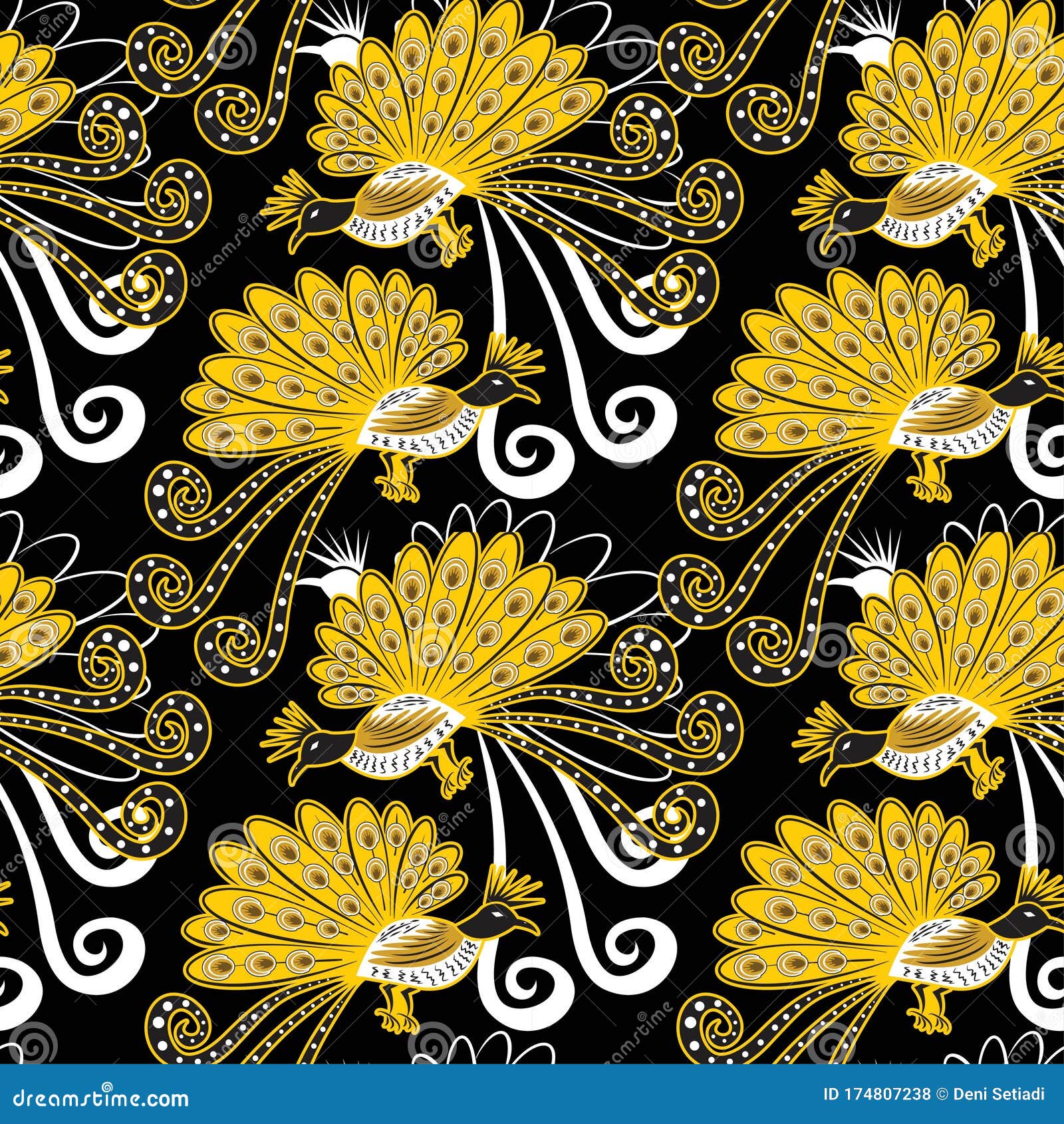Peacock Illustration, Seamless Pattern Vector Stock Vector ...