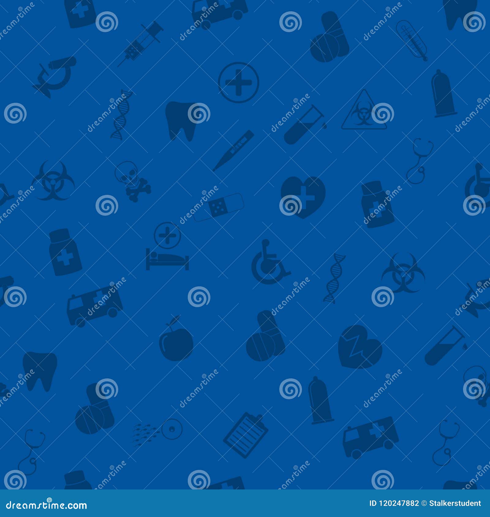 Seamless Pattern with Vector Medical Icons in Flat Style. Stock Vector ...
