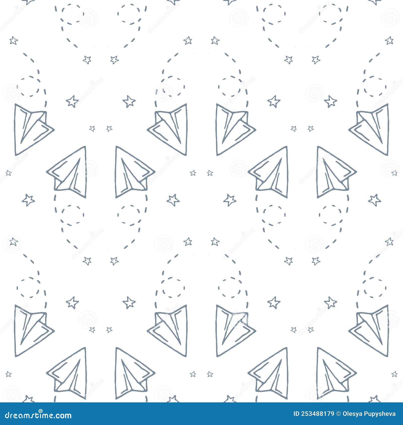 Seamless Pattern with Vector Paper Airplane. Stock Vector - Illustration of decoration, wing ...