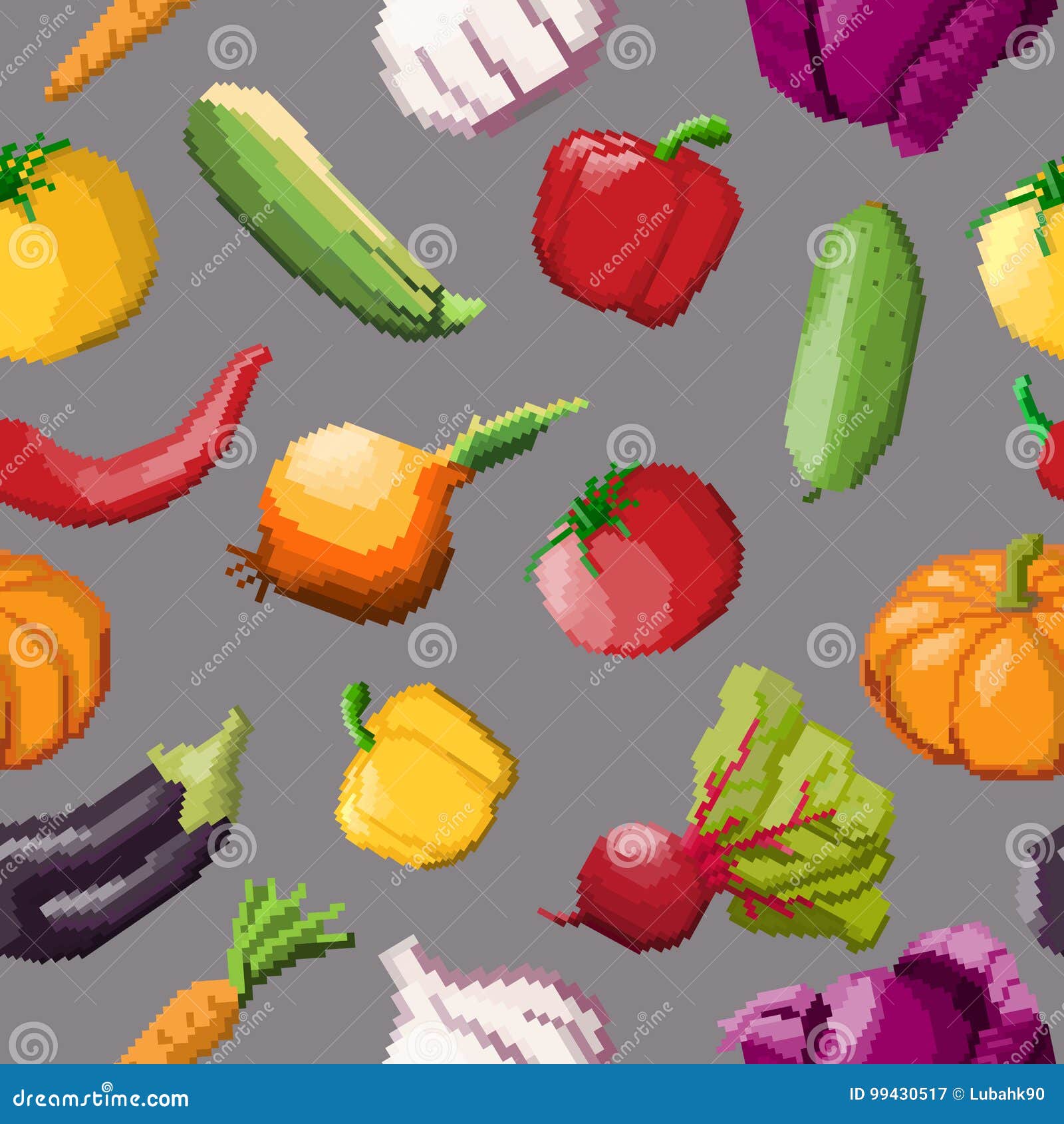 Pixel Art Vegetables Icon. 32x32 Pixels Vector Illustration ...