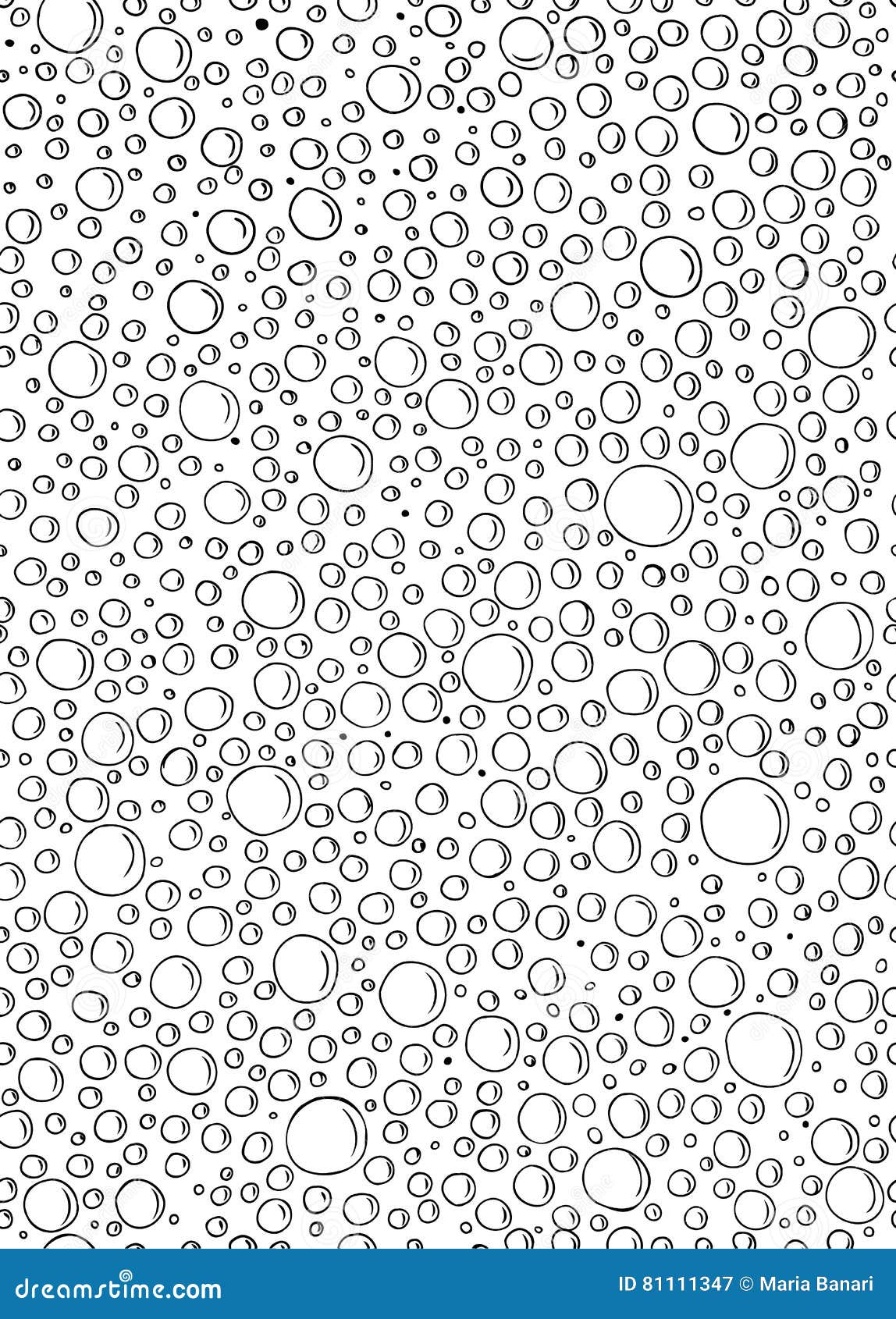Seamless Pattern. Vector Texture Drop Water with Bubbles. Stock Vector ...