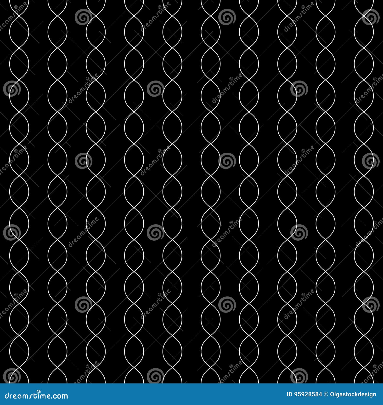 Seamless Pattern with Vertical Chains. Vector Monochrome Texture. Stock ...