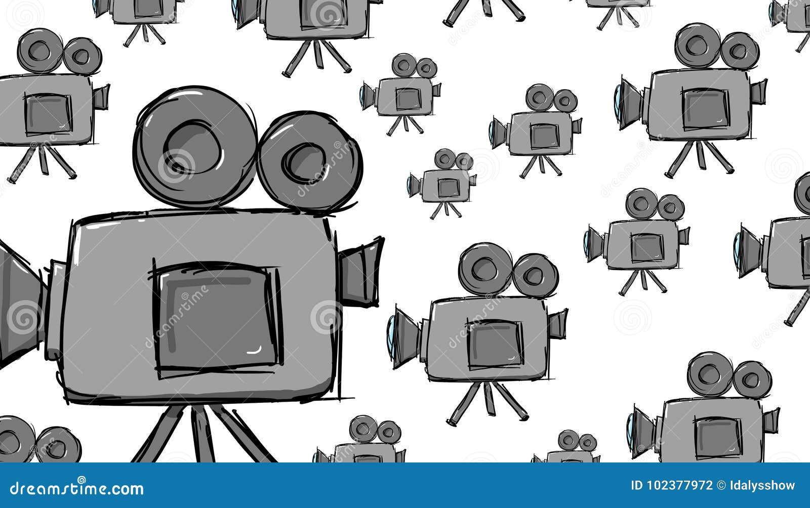 Seamless Pattern Video Camera Stock Illustration - Illustration of ...