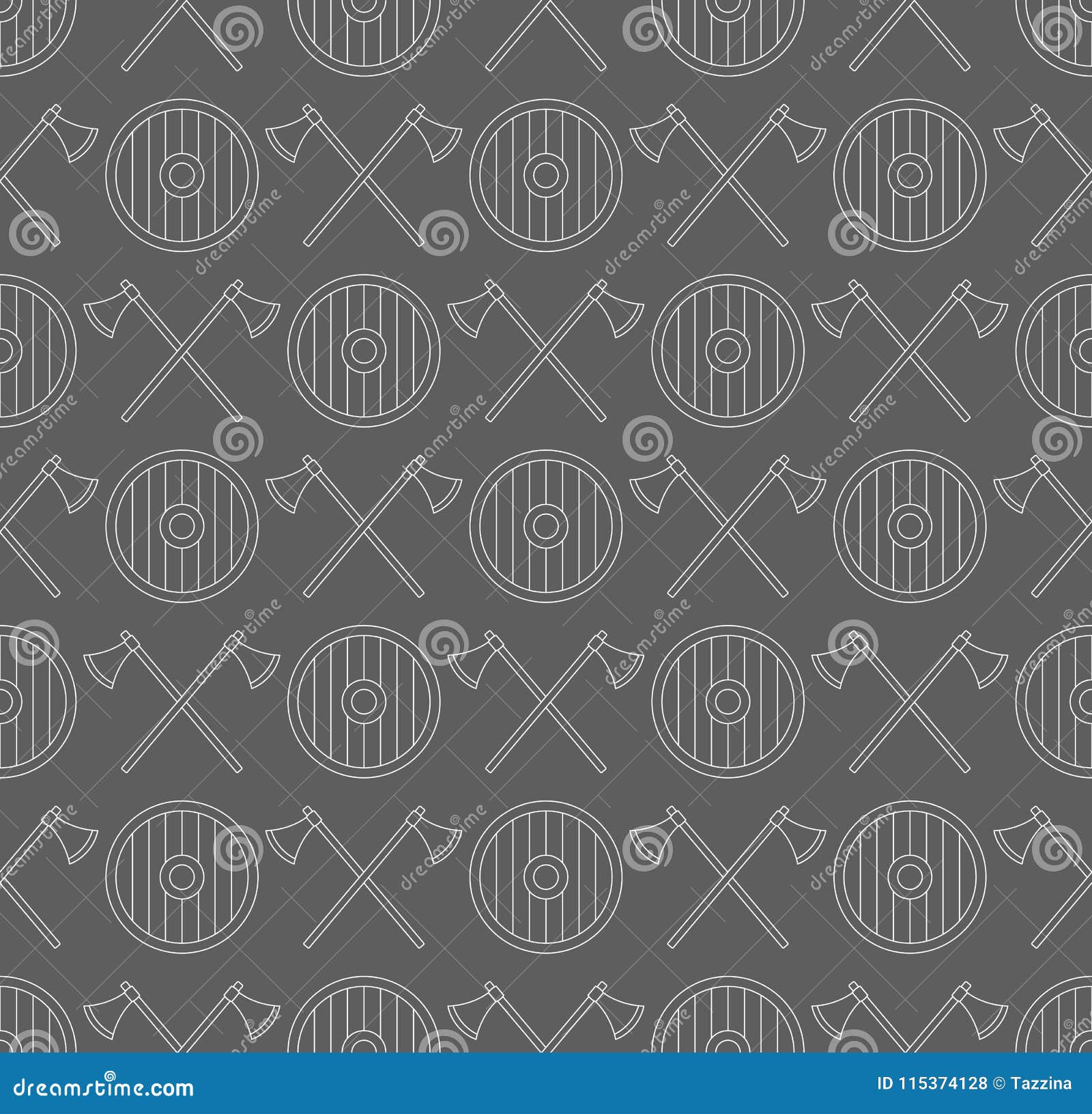 Viking Seamless Pattern with Axes and Shields Stock Vector ...