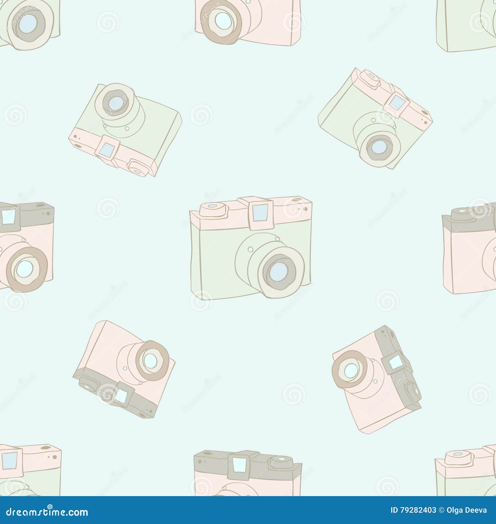 Seamless Pattern with Vintage Camera Stock Vector - Illustration of ...