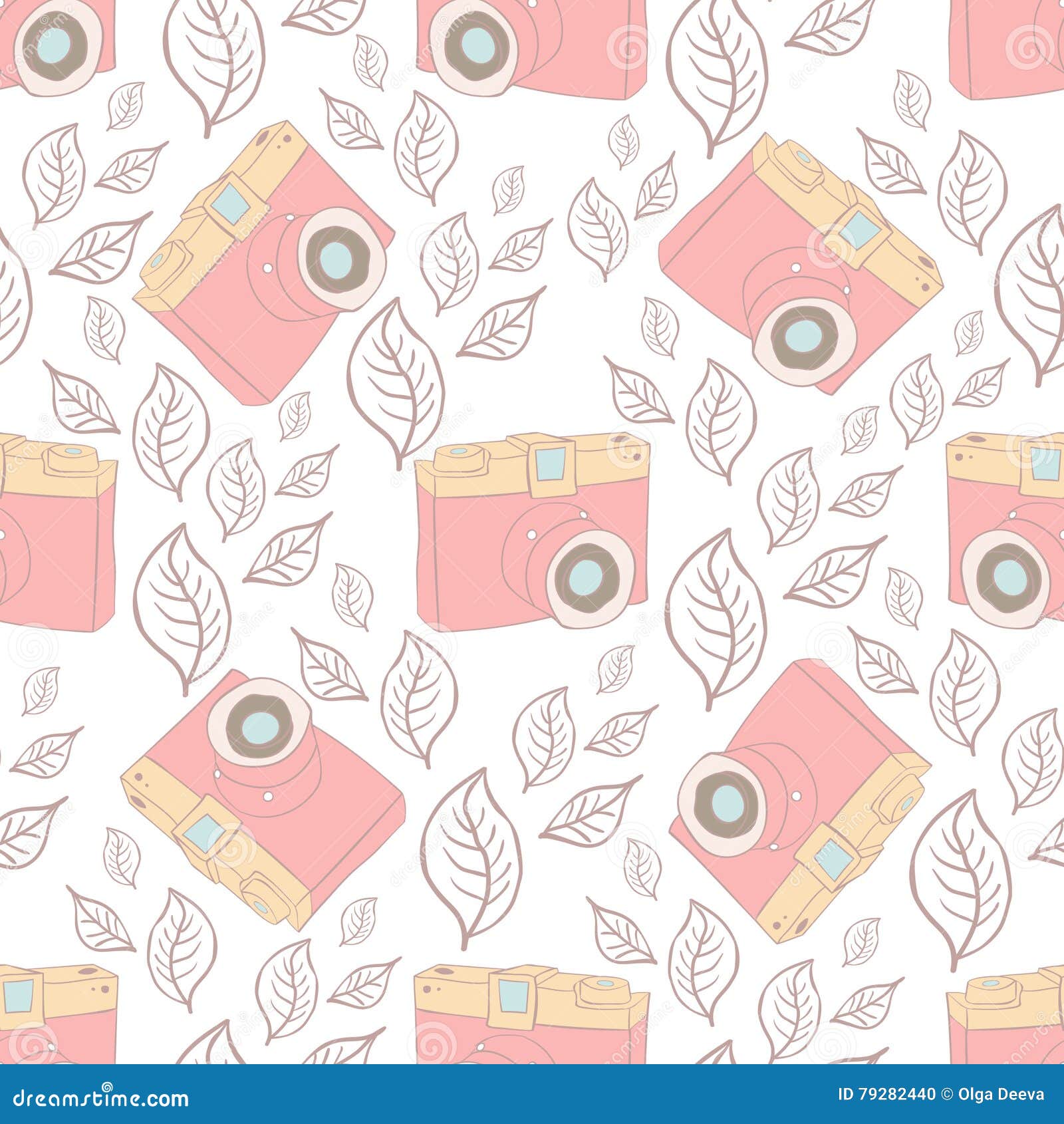 Seamless Pattern with Vintage Camera Stock Vector - Illustration of ...