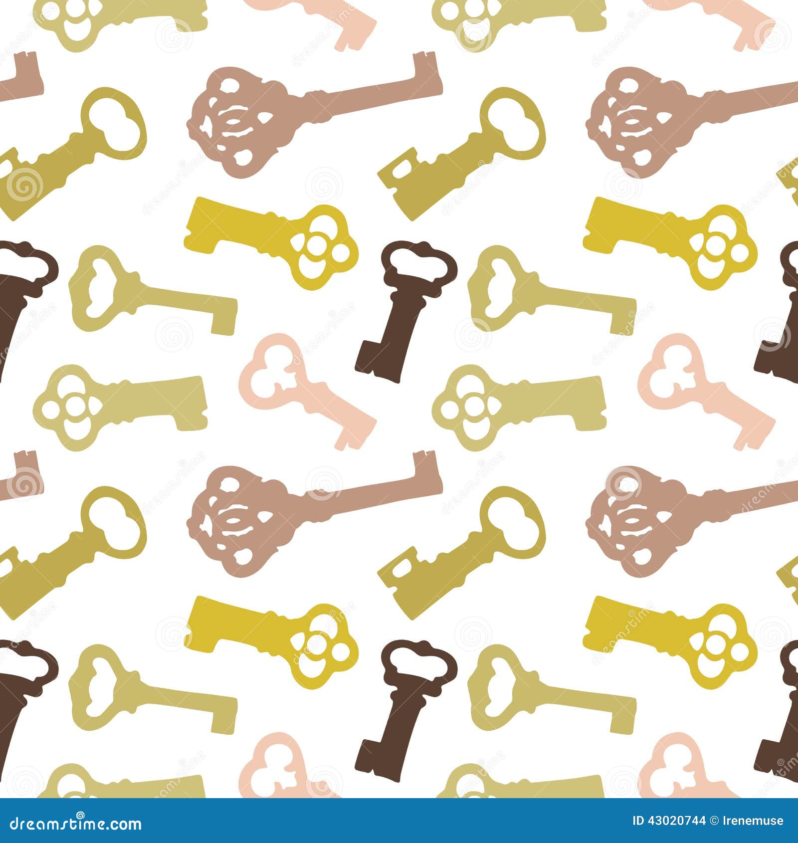 Seamless Pattern with Vintage Keys Stock Vector - Illustration of ...