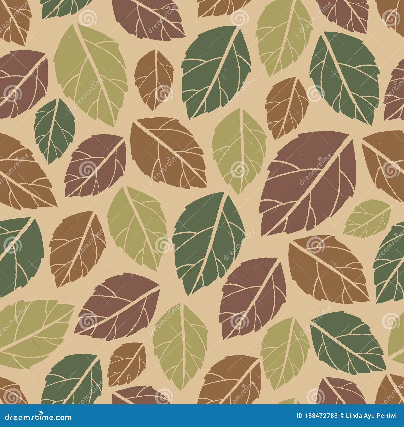 Seamless Pattern Vintage Leaf Stock Vector - Illustration of isolated ...