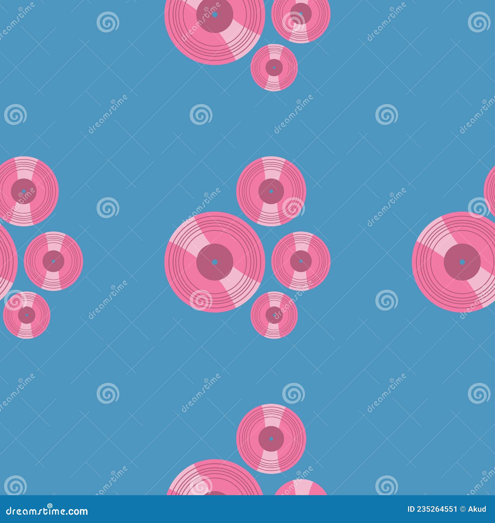 Seamless Pattern with Vinyl Disk. Vector Illustration Stock Vector ...