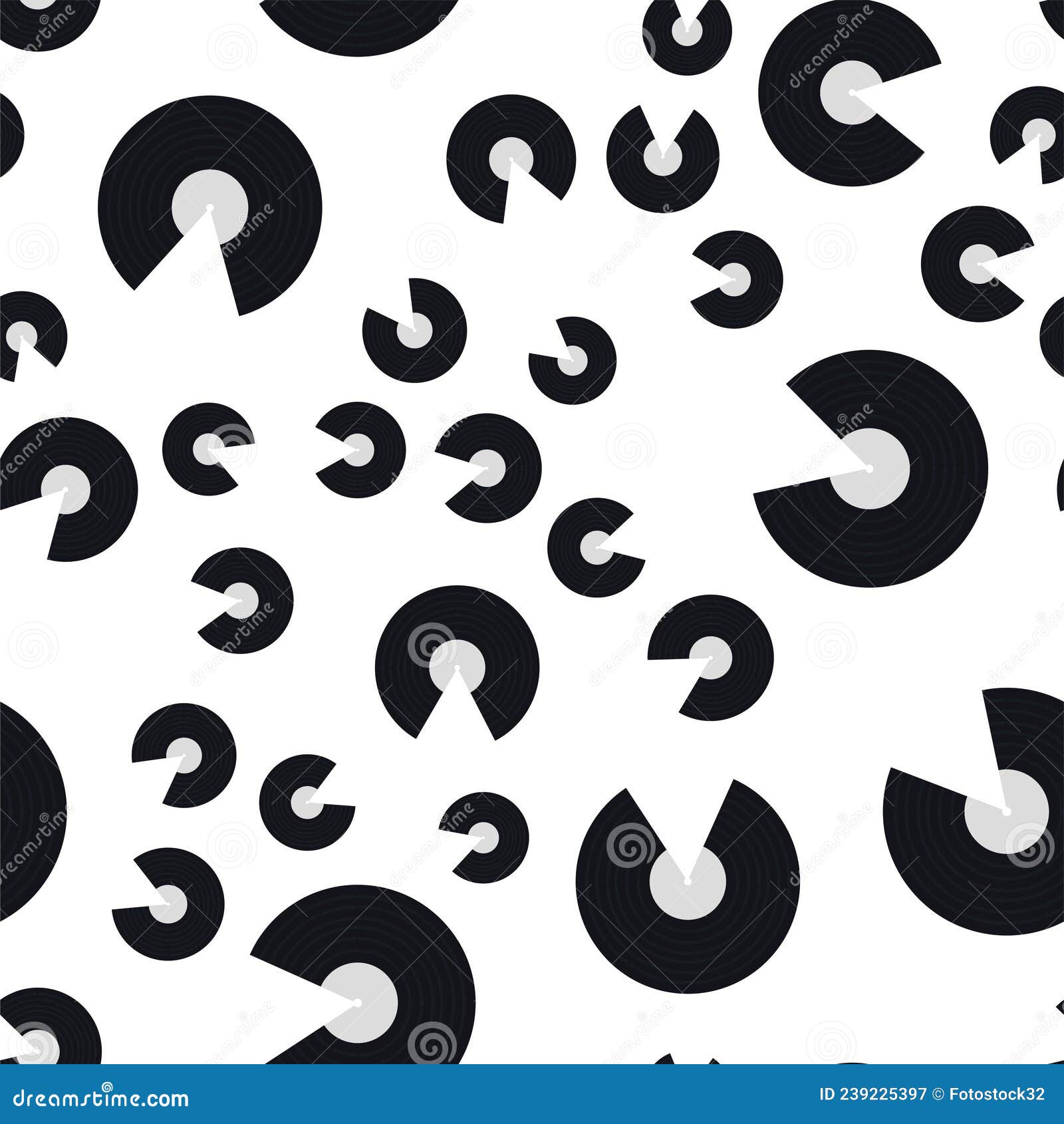 Seamless Pattern of Vinyl Records Stock Illustration - Illustration of ...