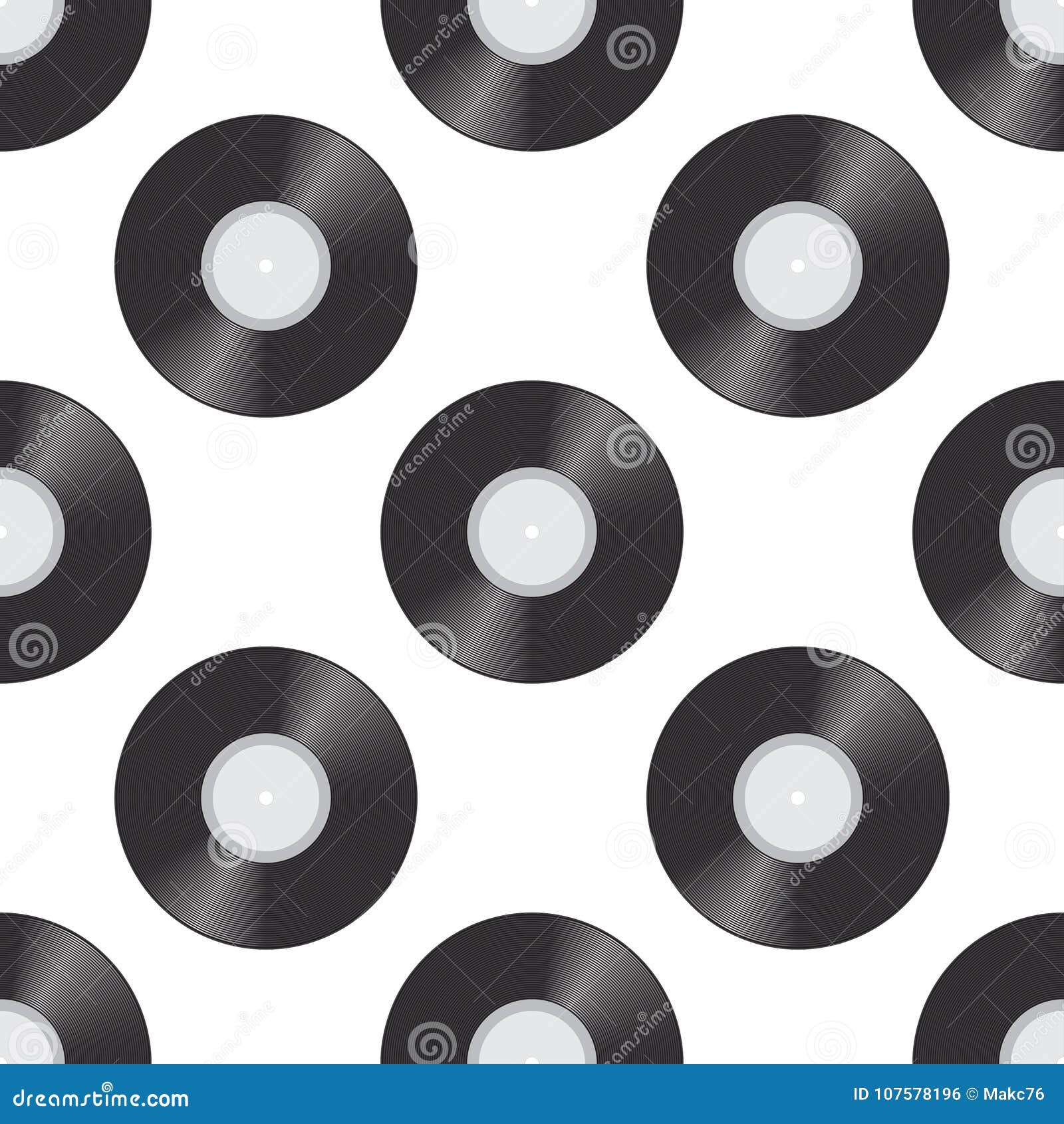Seamless Pattern with Vinyl Records. Stock Vector - Illustration of ...