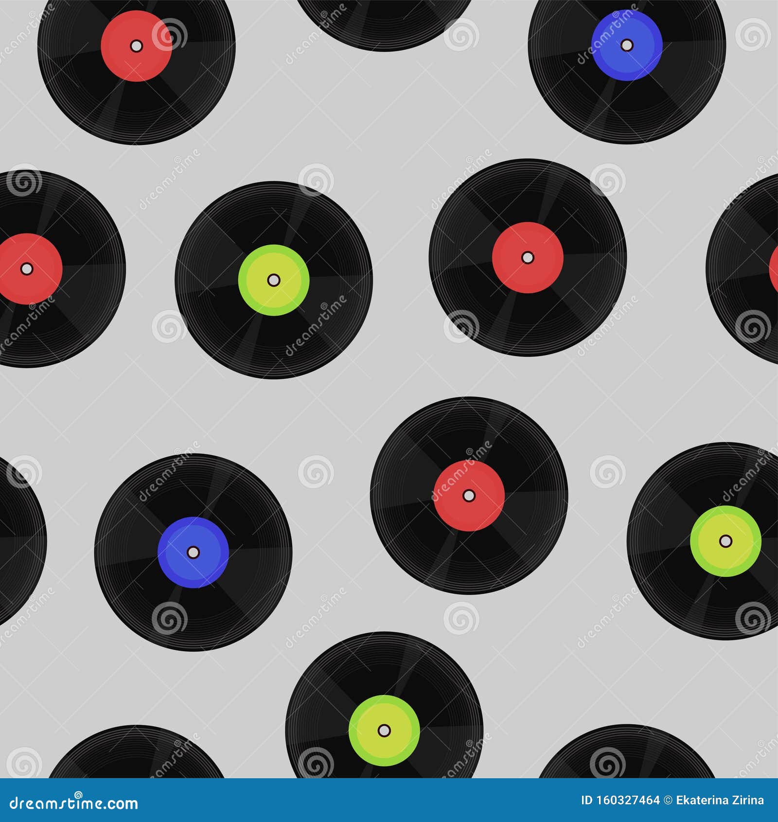 Seamless Pattern with Vinyl Records. Vector Image Stock Illustration ...