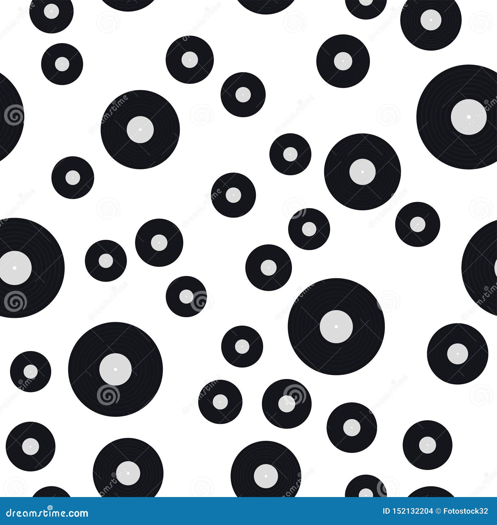 Seamless Pattern of Vinyl Records Stock Vector - Illustration of design ...