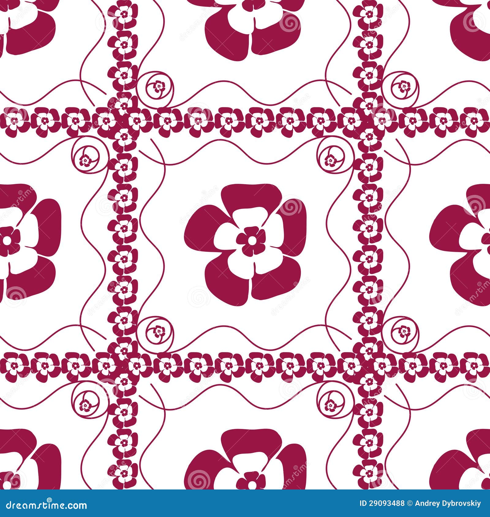 Seamless Pattern with Violet Flowers Stock Vector - Illustration of ...