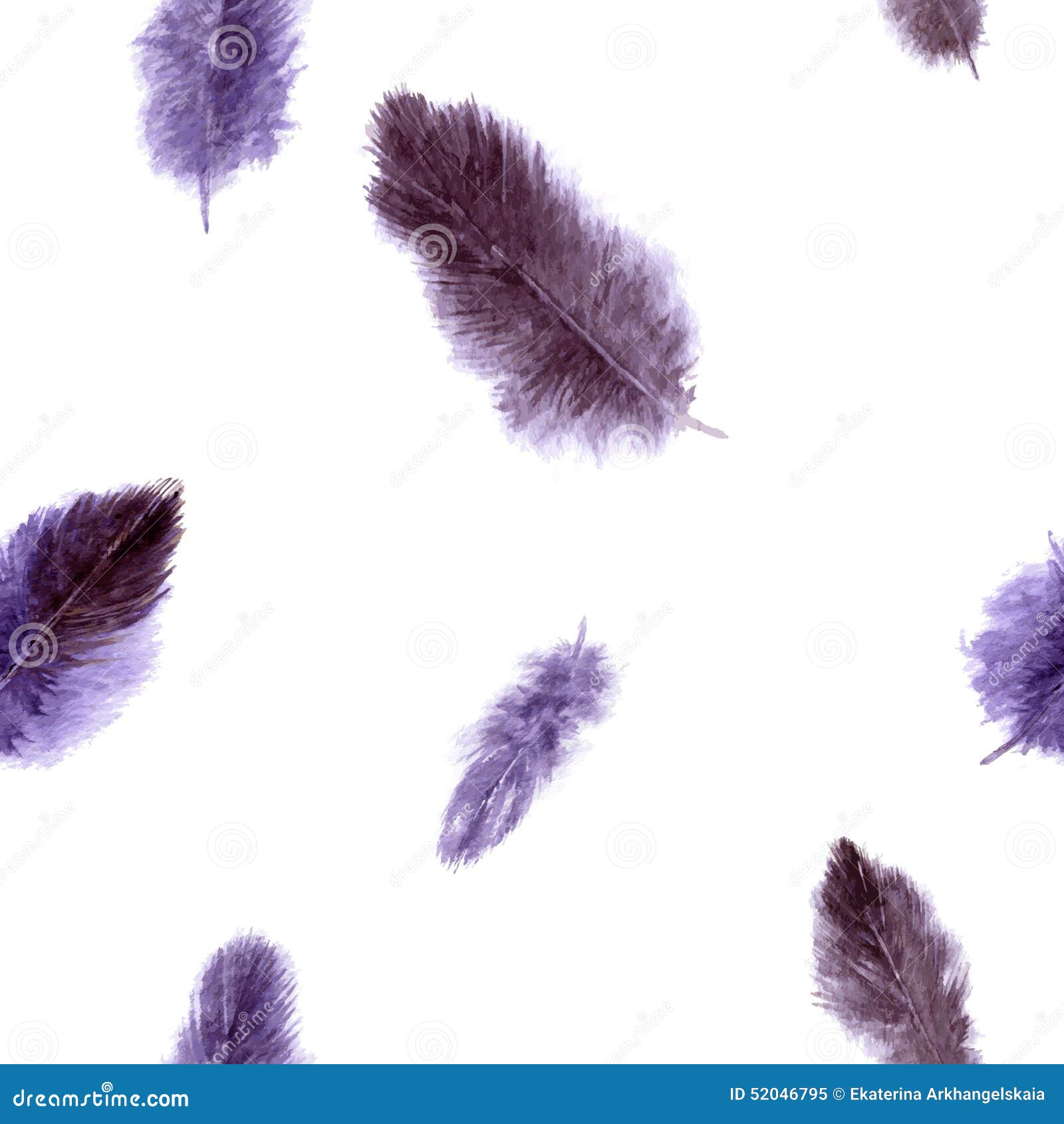 Seamless Pattern with Violet Plumes Stock Vector - Illustration of ...