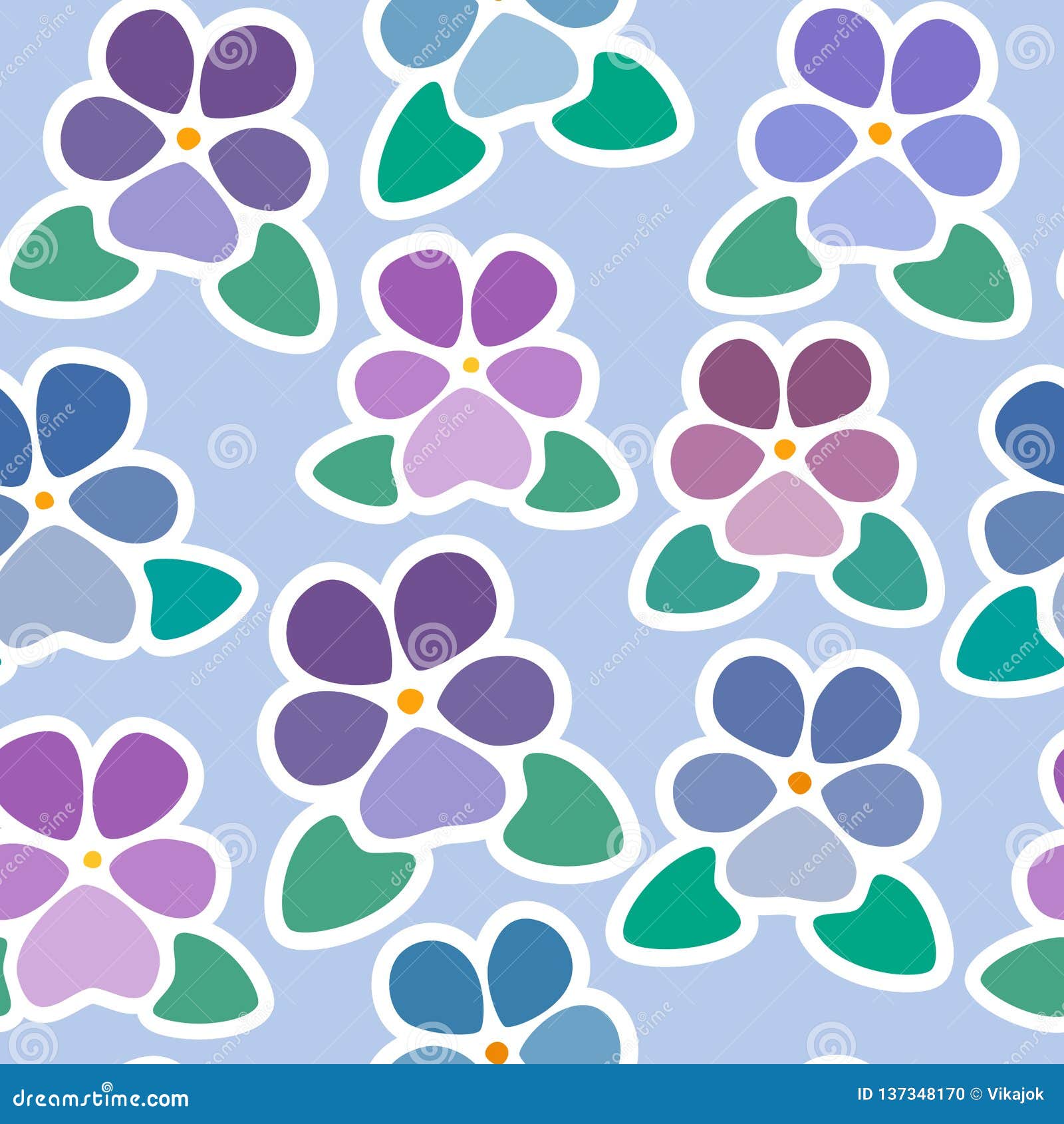 Seamless Pattern with Violets without Background, Nice and Simple ...